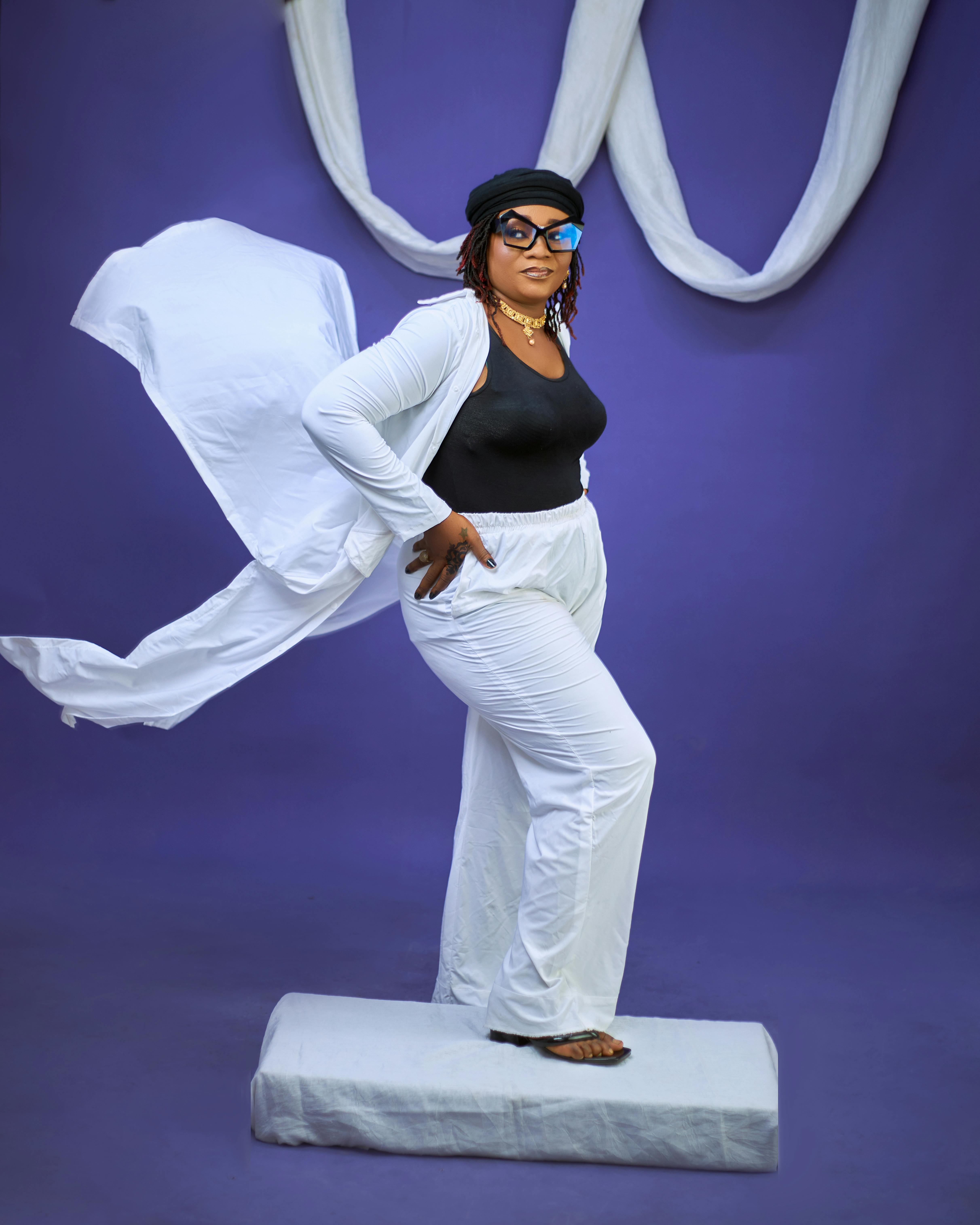 Artistic Fashion Portrait in Studio with Drapes · Free Stock Photo