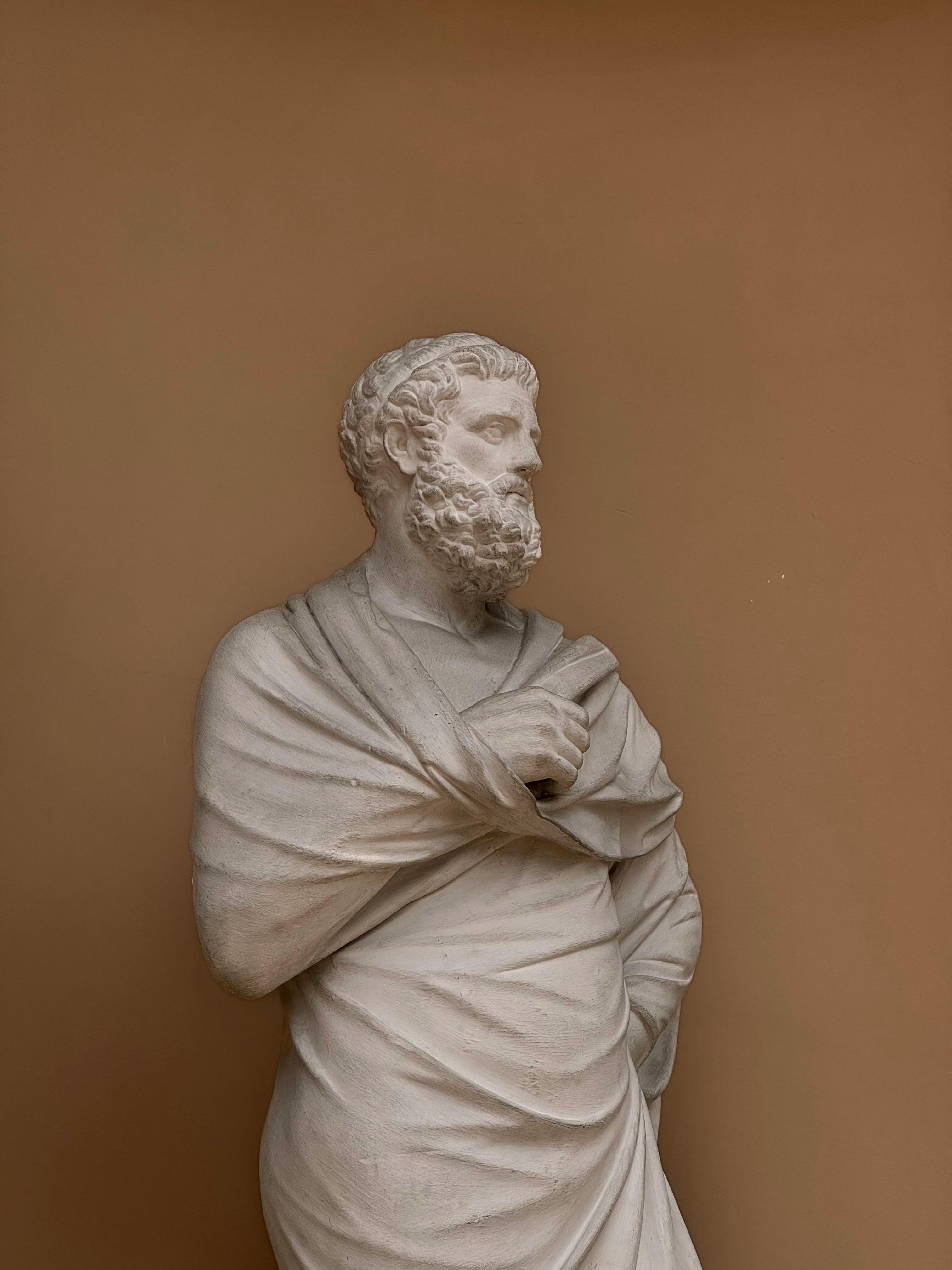 Classical Marble Statue of Philosopher in Robe · Free Stock Photo