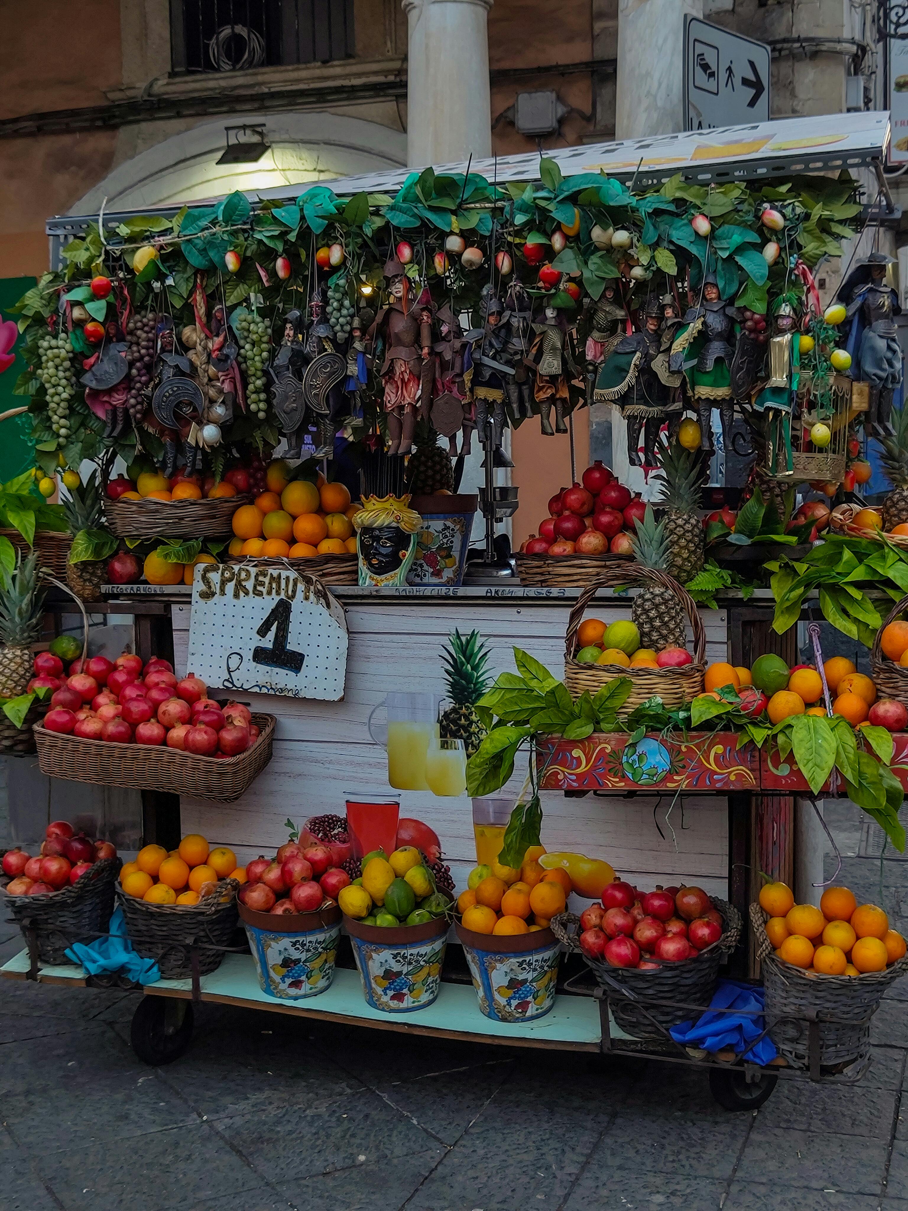 Vibrant Italian Fruit Stand Display in Summer · Free Stock Photo