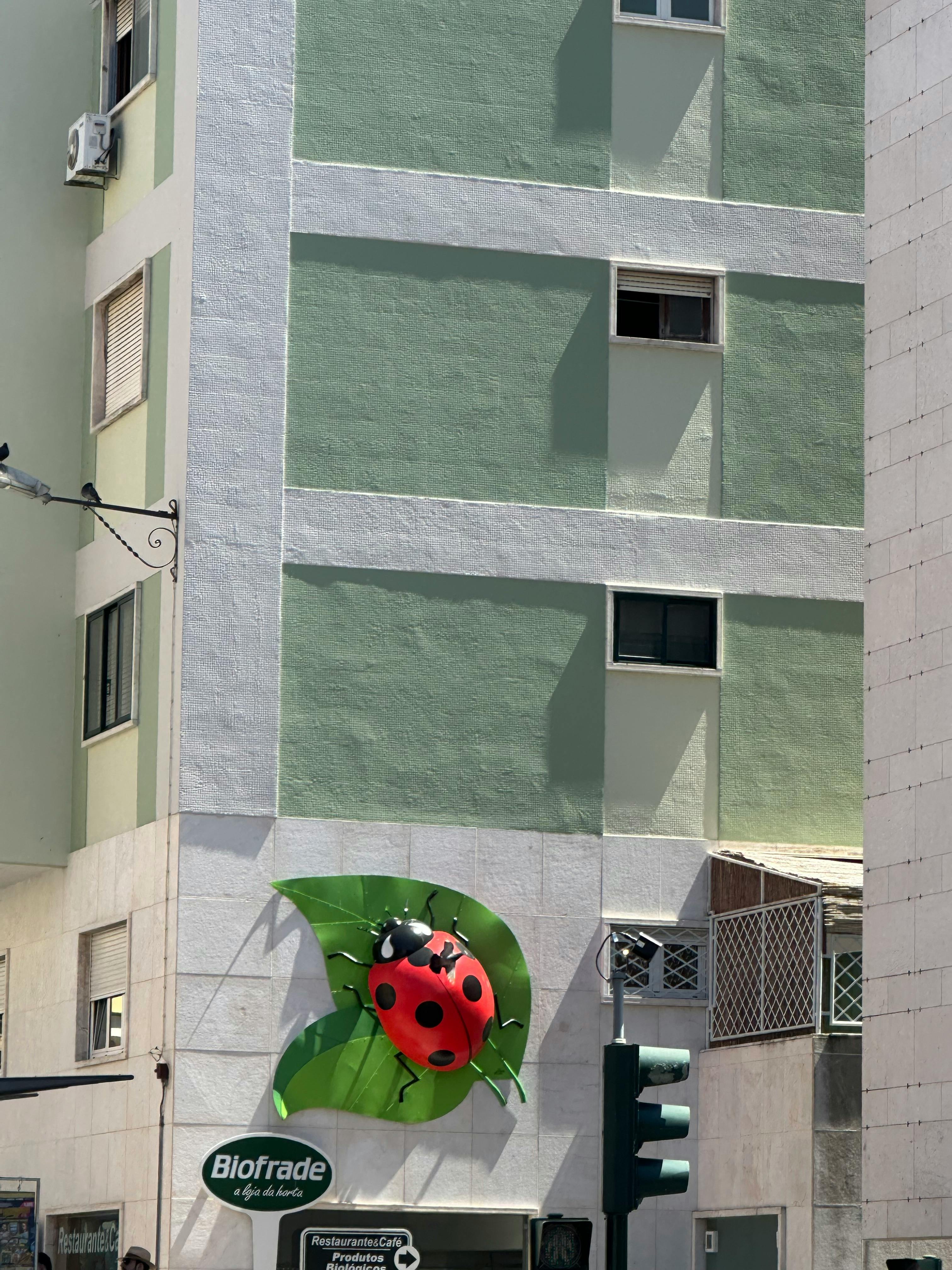 Colorful Ladybug Mural on Lisbon Building · Free Stock Photo