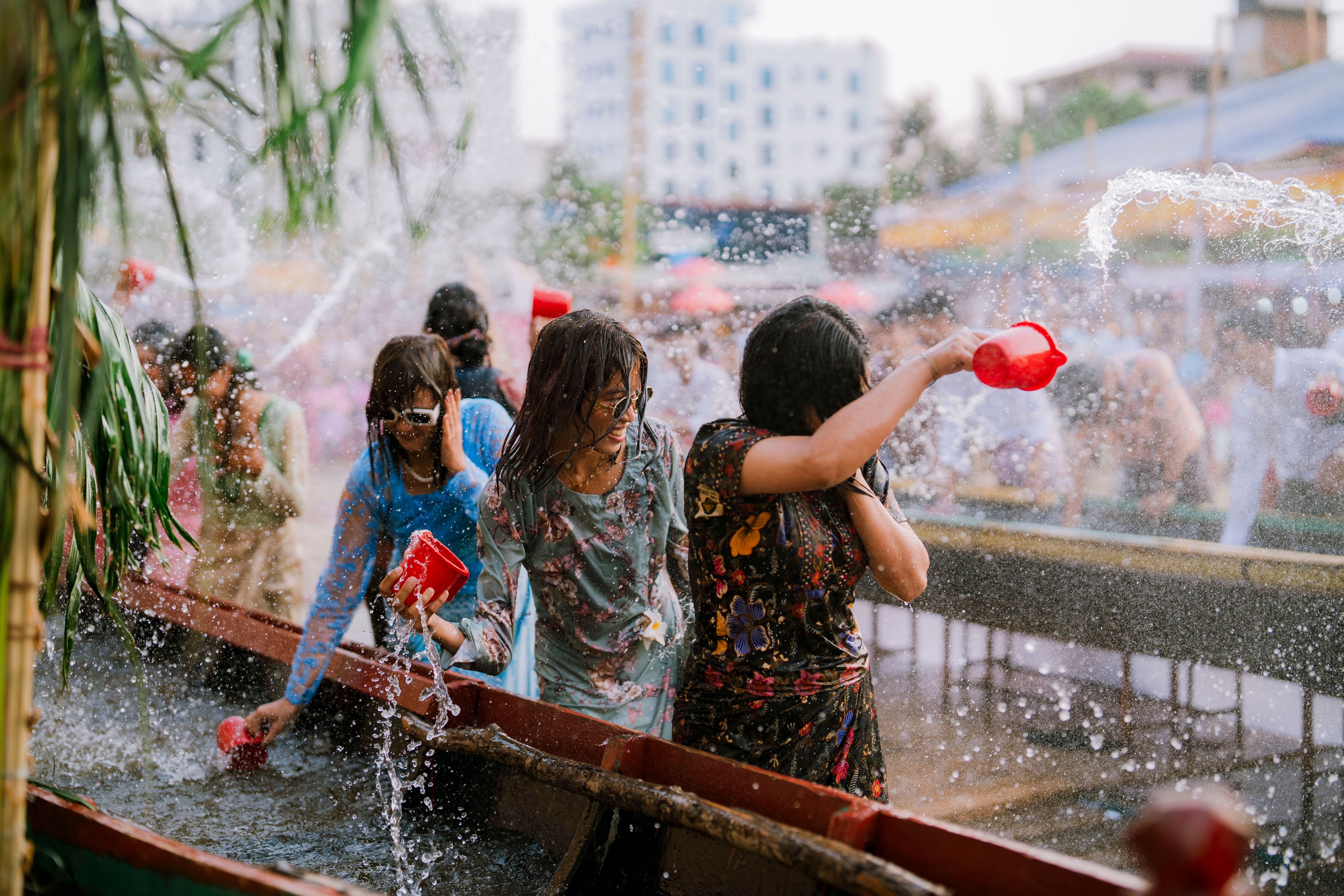 Joyful Water Festival Celebration in Summer · Free Stock Photo