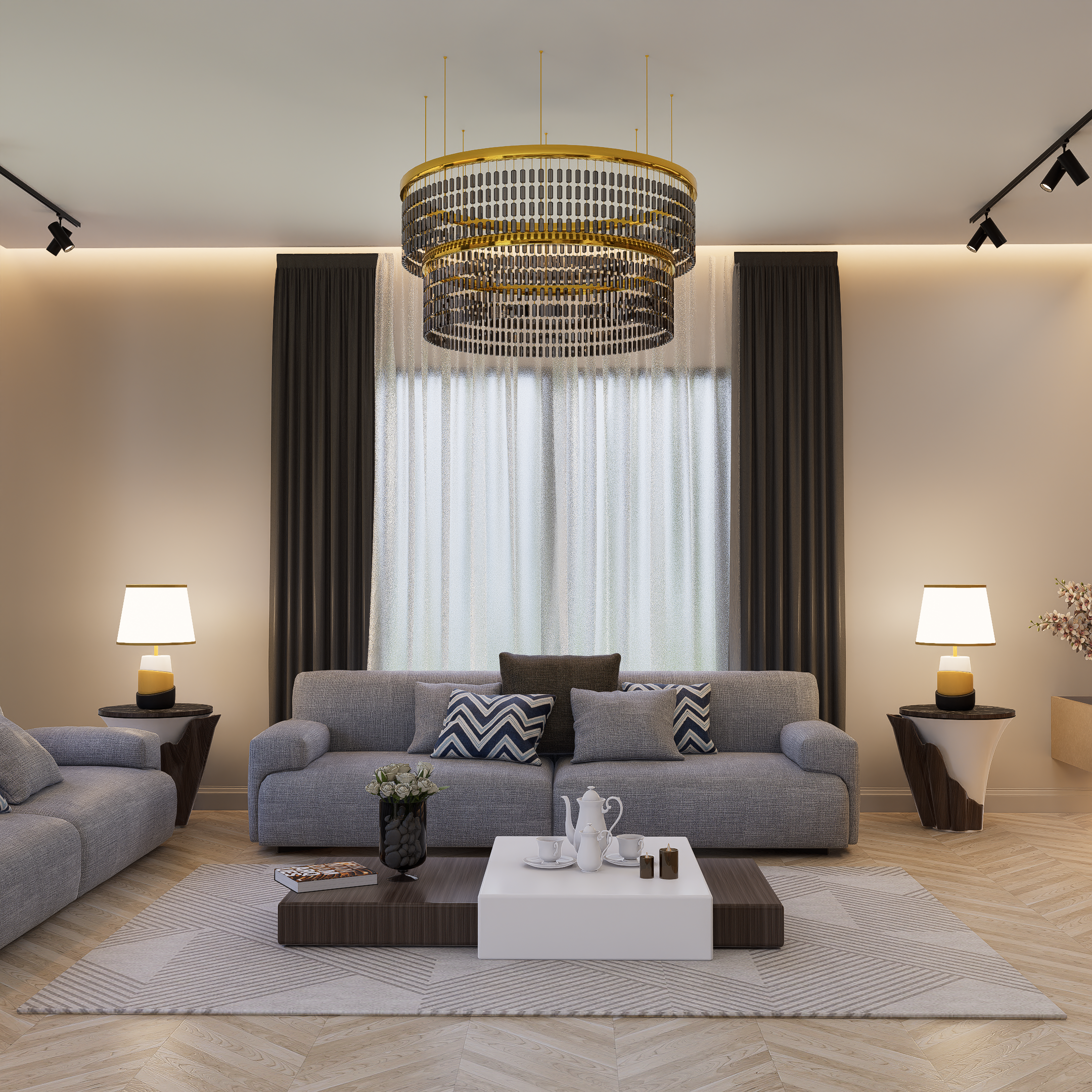 Elegant Modern Living Room with Chic Decor · Free Stock Photo