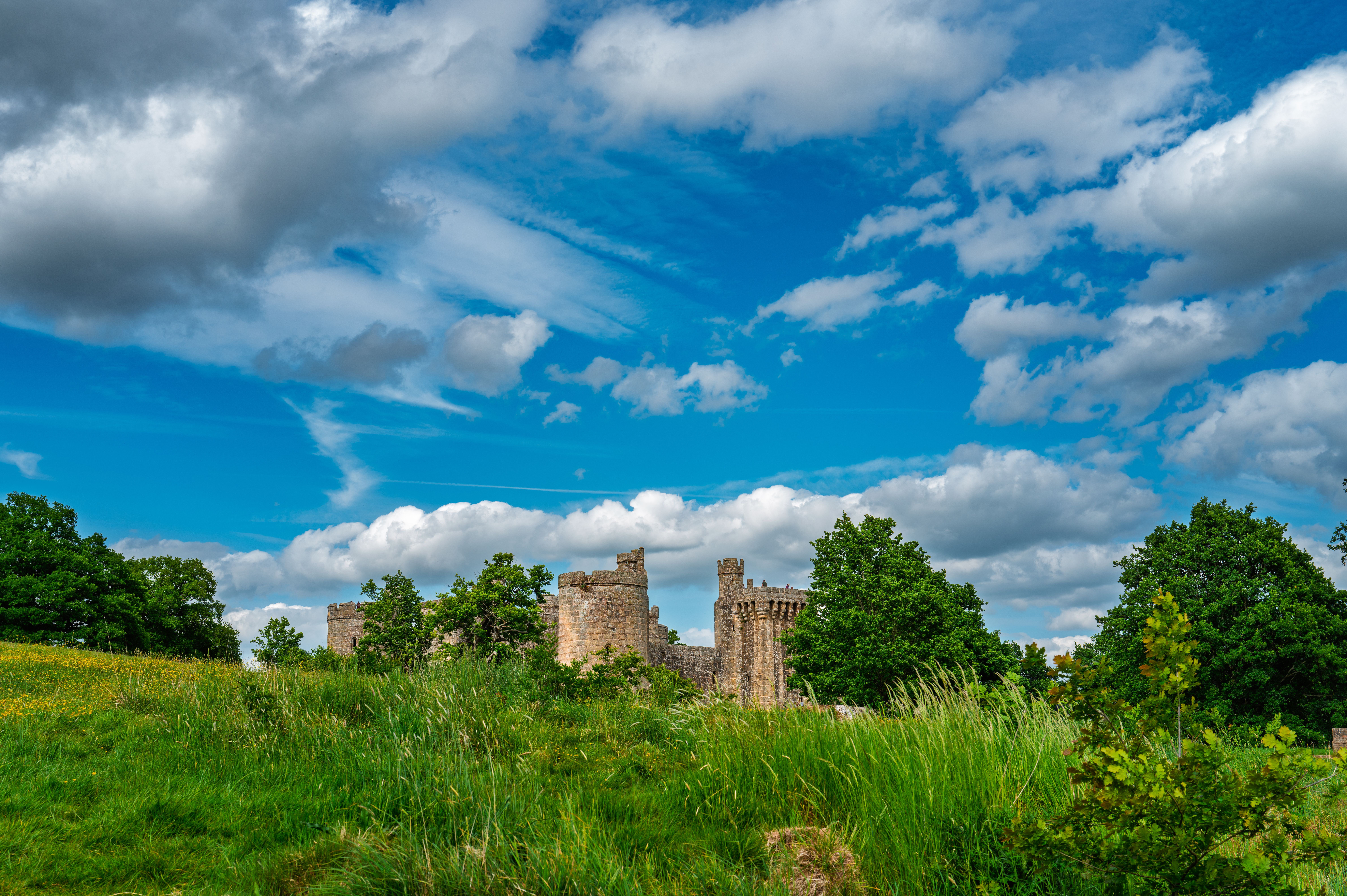 Medieval Castle in Lush Green Landscape · Free Stock Photo