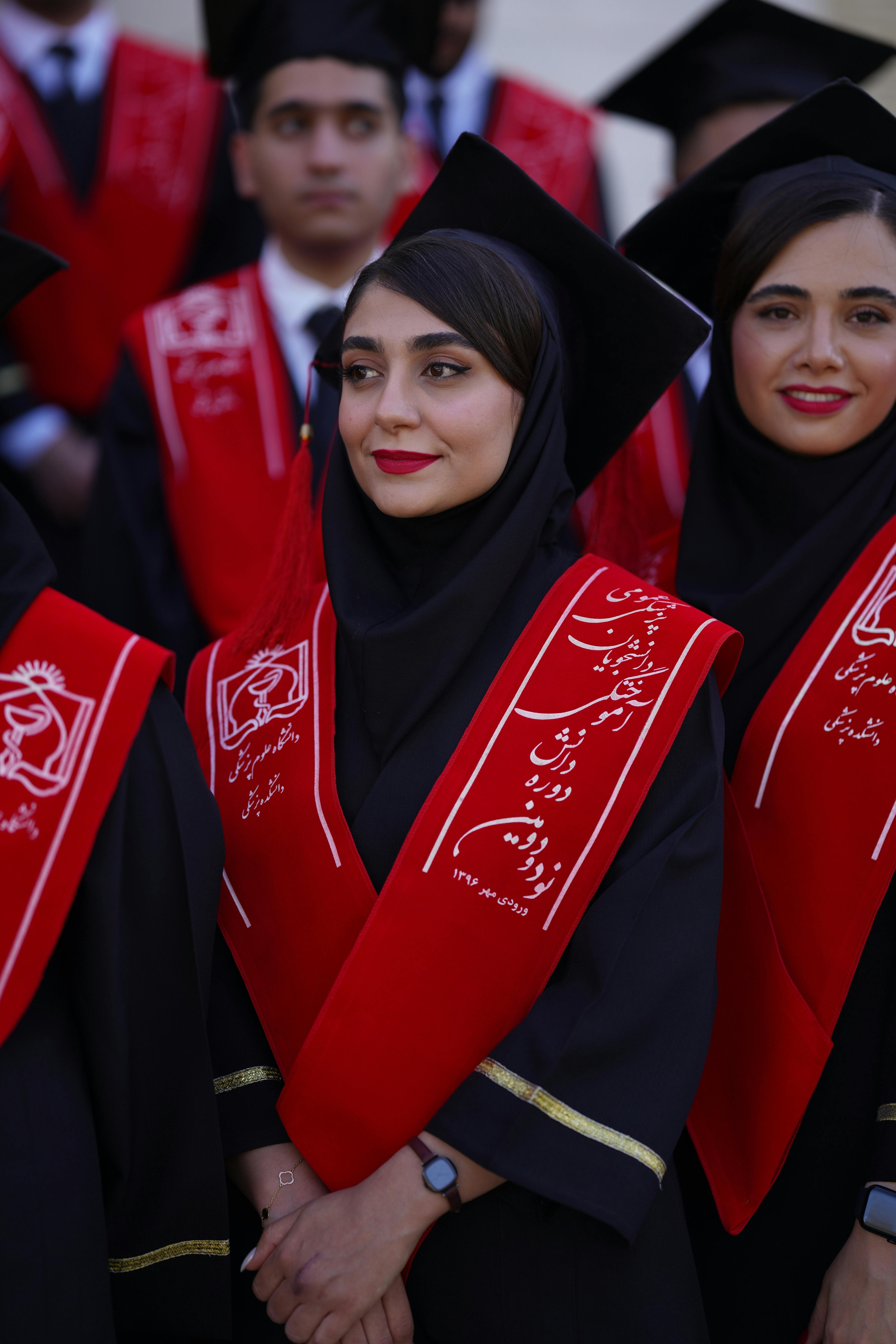 Graduation Ceremony in Iran with Graduates in Caps and Gowns · Free ...