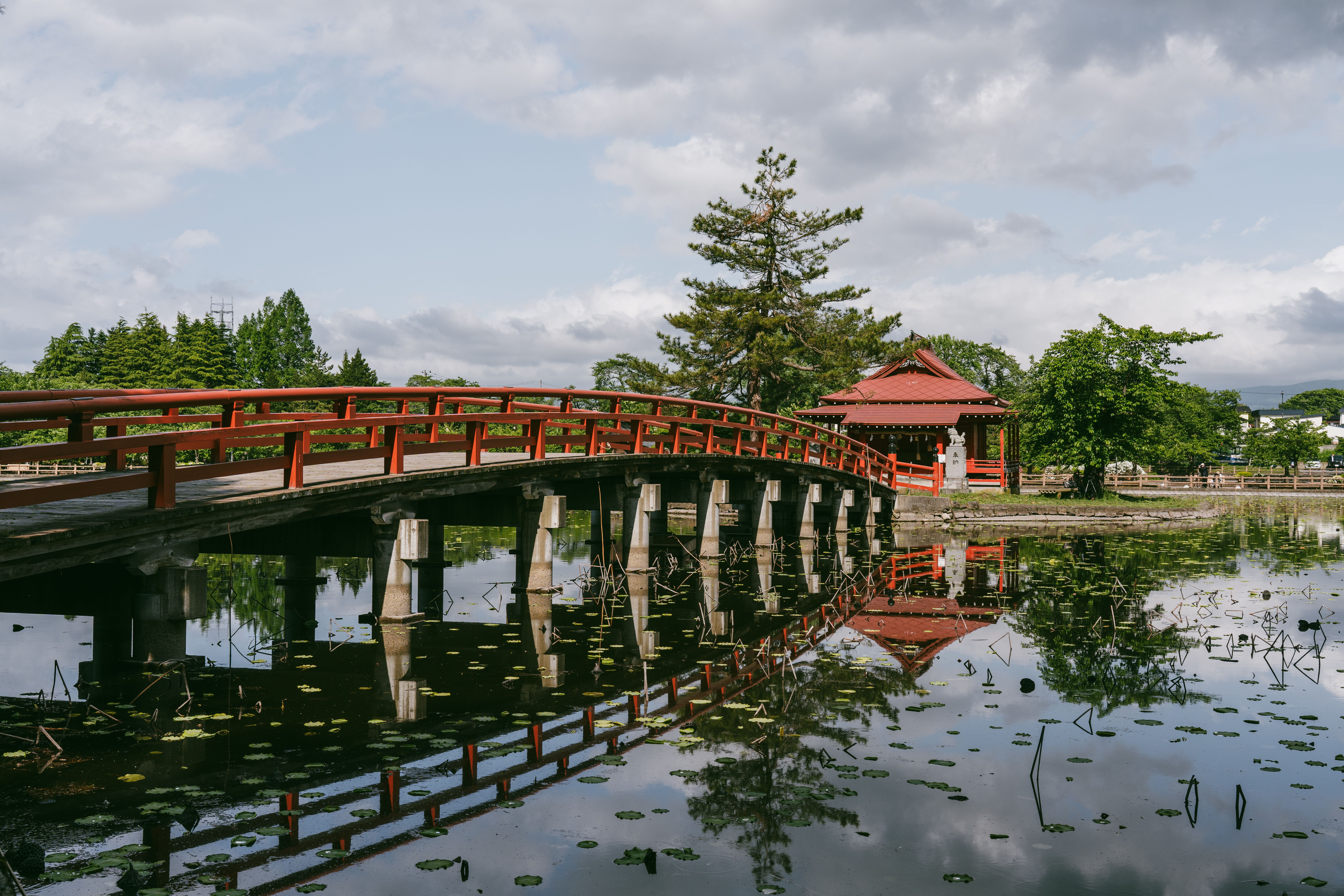 Scenic Traditional Japanese Bridge in Summer · Free Stock Photo