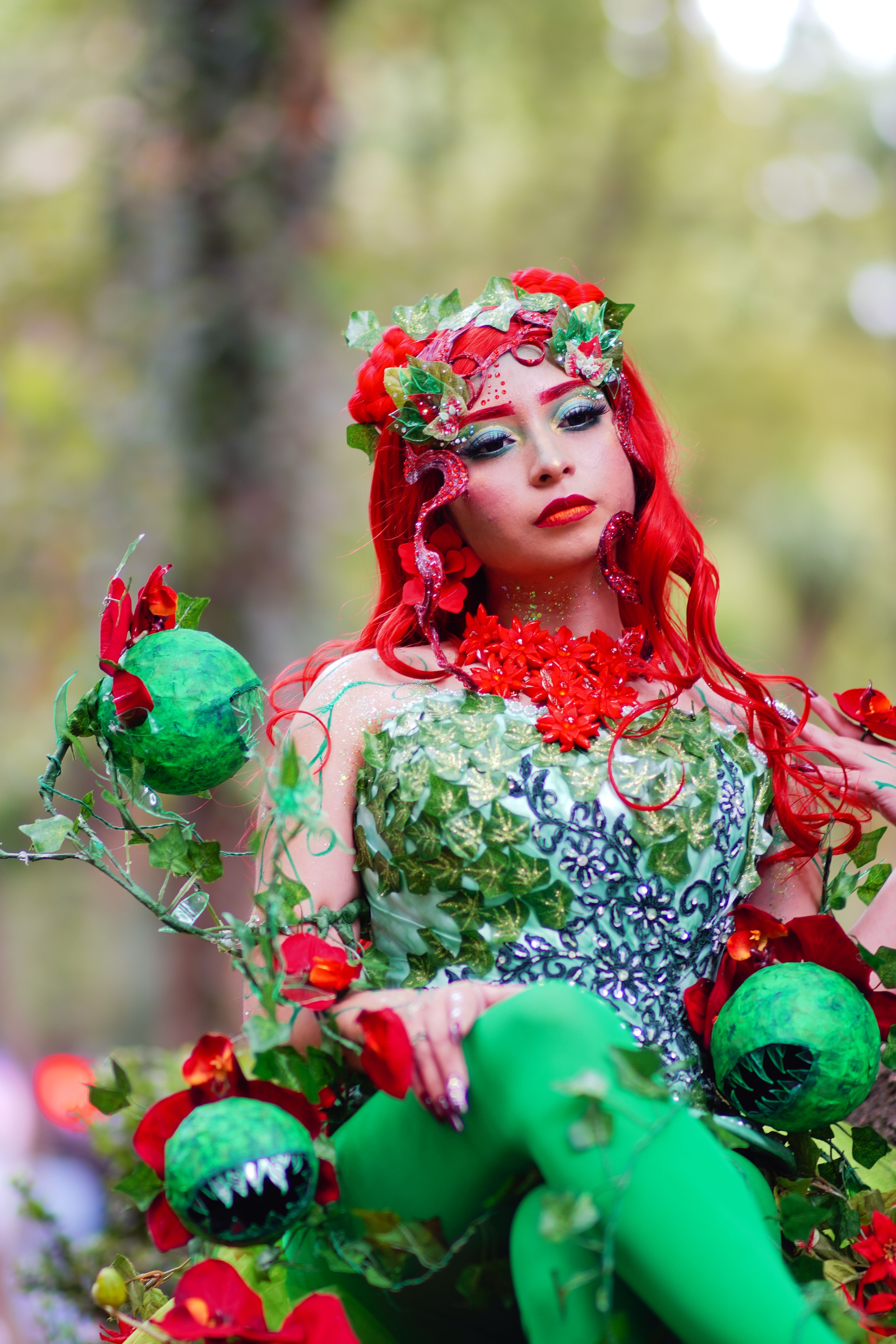 Enchanting Forest Nymph in Vibrant Costume · Free Stock Photo
