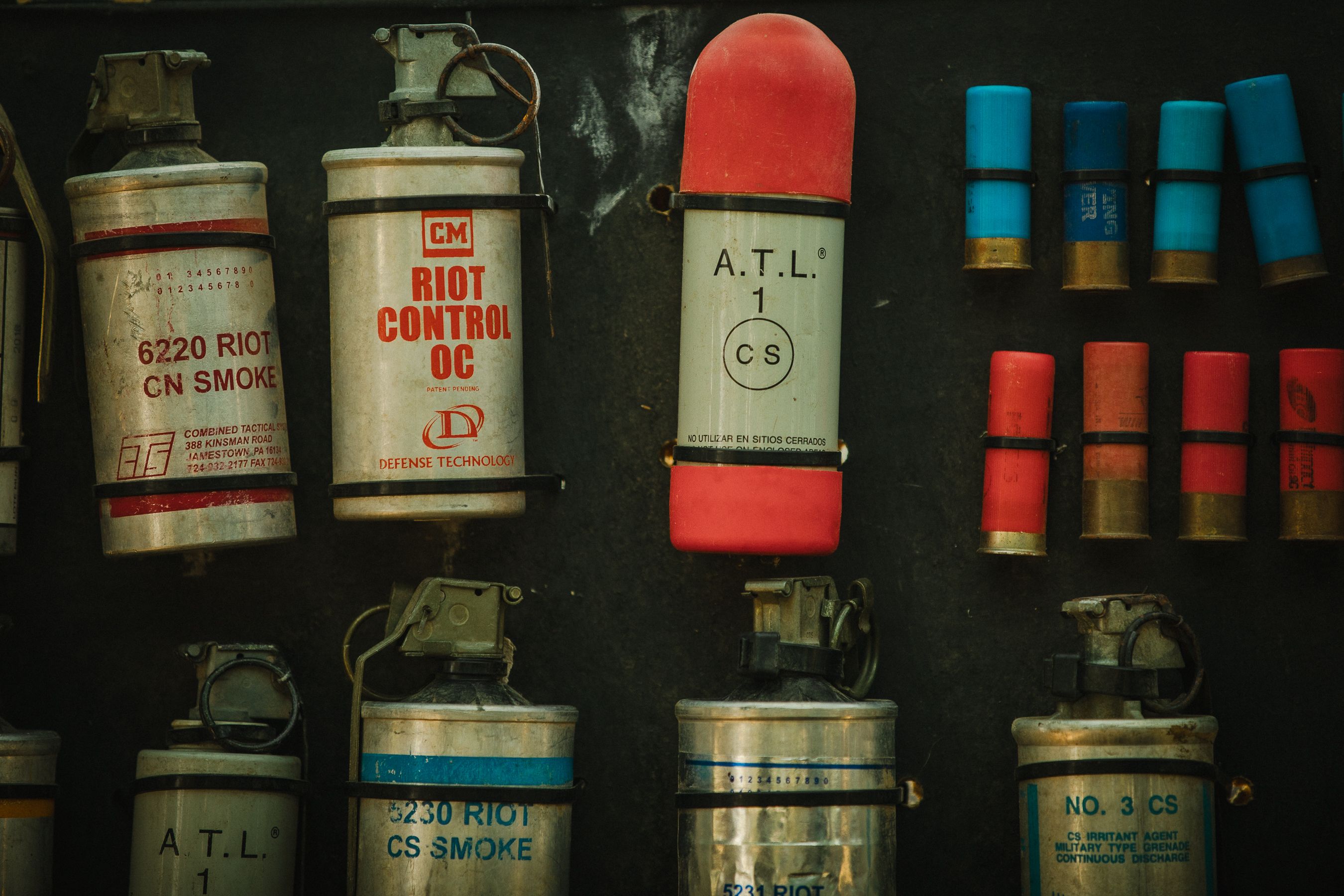 Array of Riot Control Devices Display · Free Stock Photo