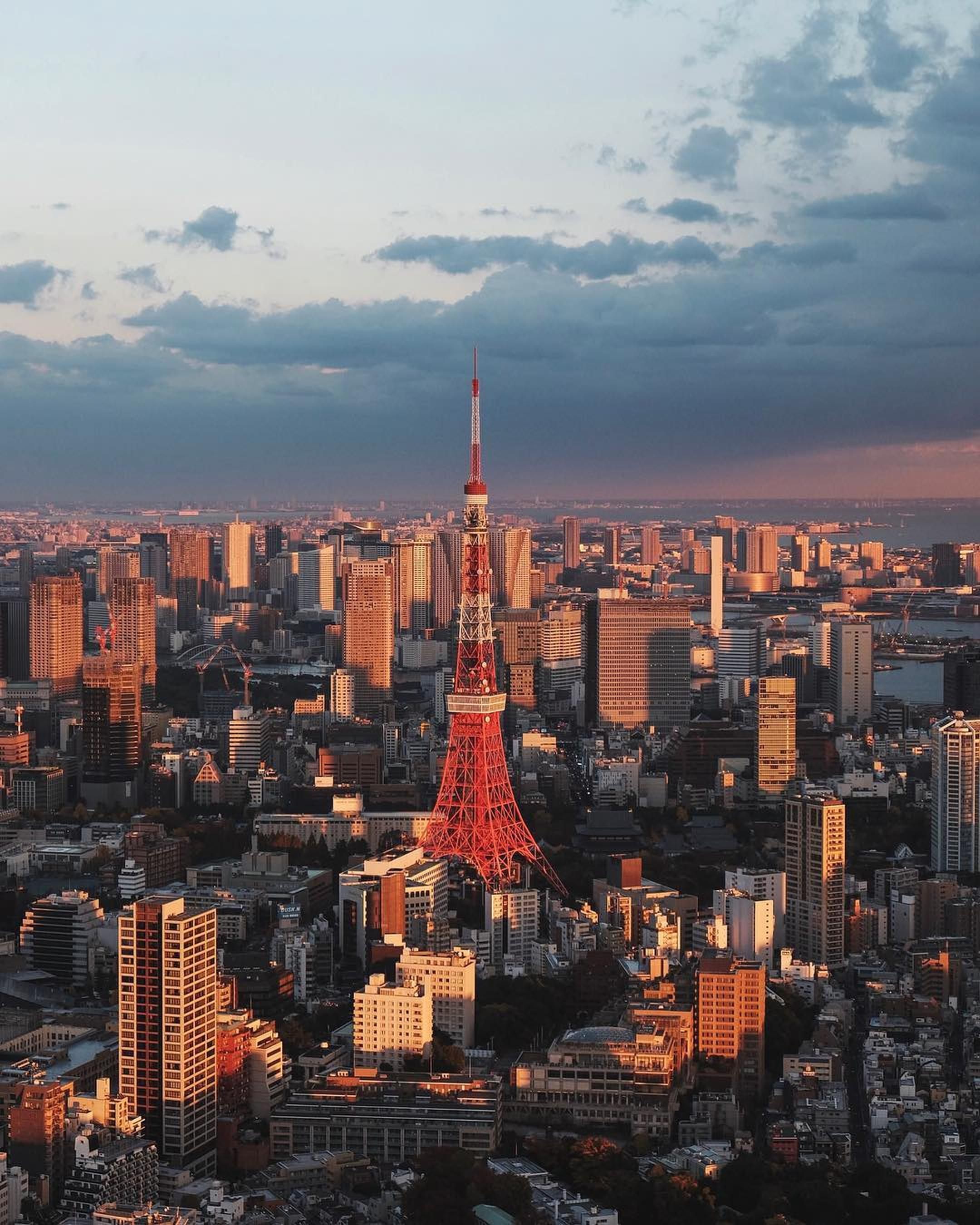 Aerial View of Tokyo Tower at Sunset · Free Stock Photo
