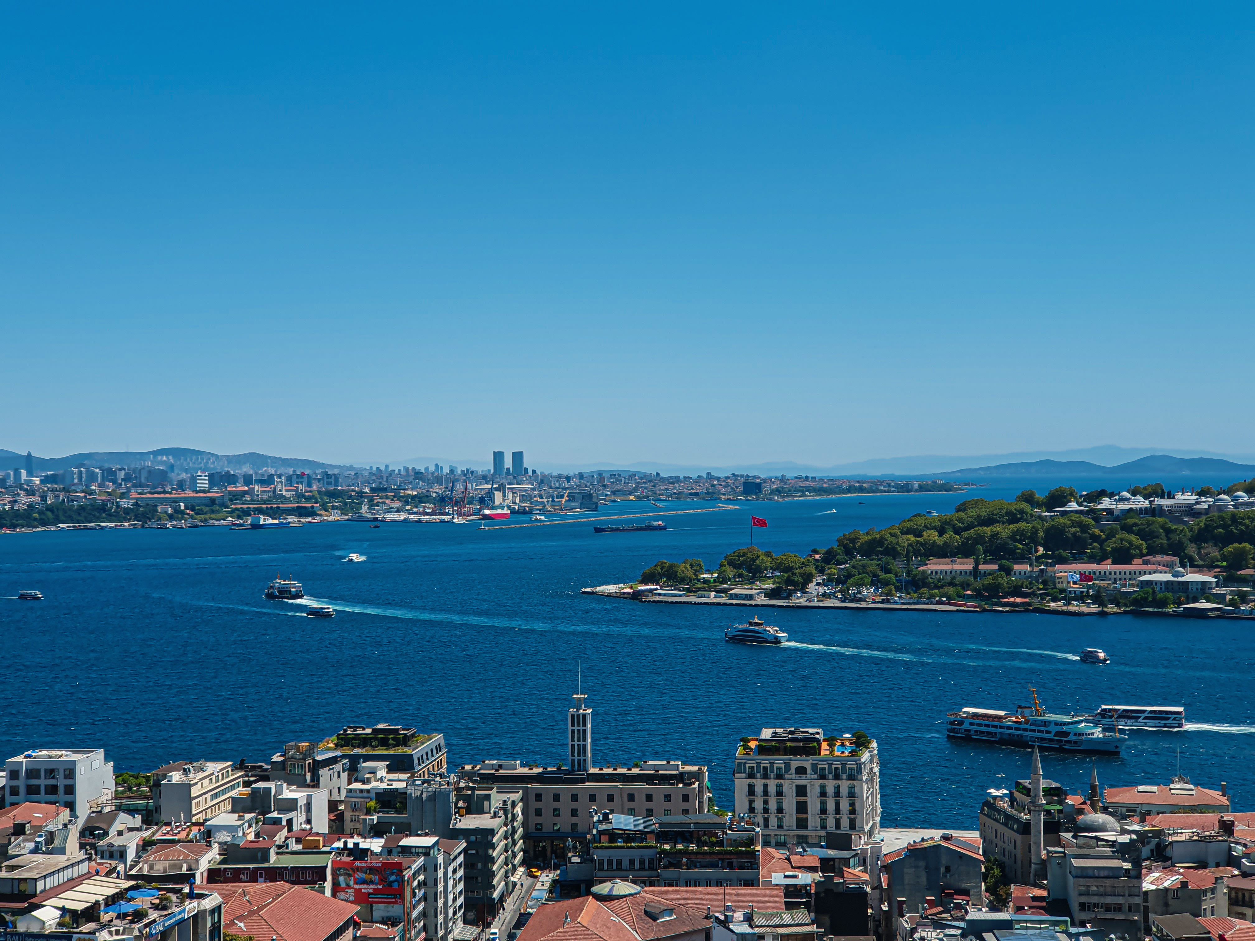 Aerial View of Bustling Bosphorus in Istanbul · Free Stock Photo
