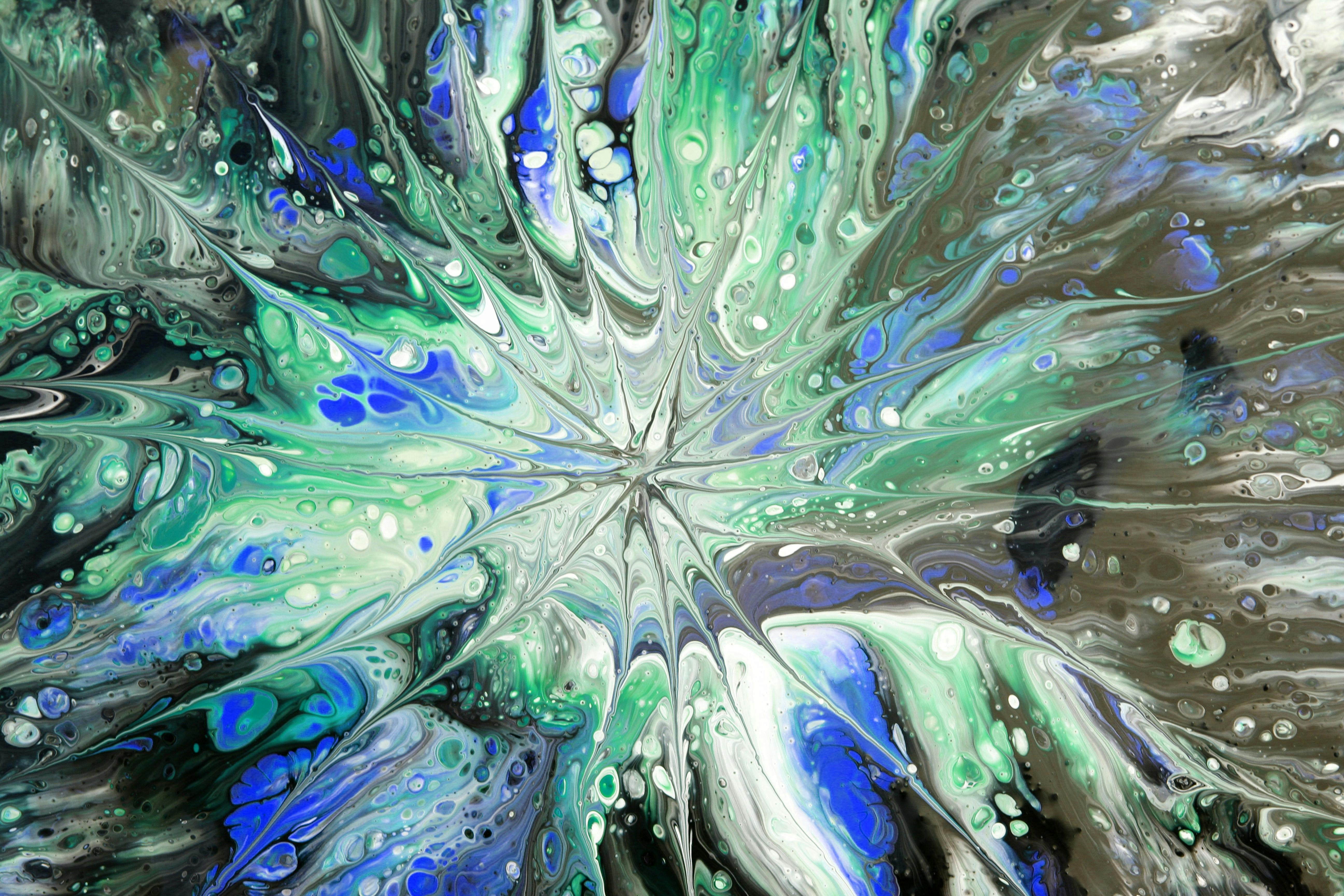 Colorful Abstract Paint Swirls in Vivid Blue and Red · Free Stock Photo