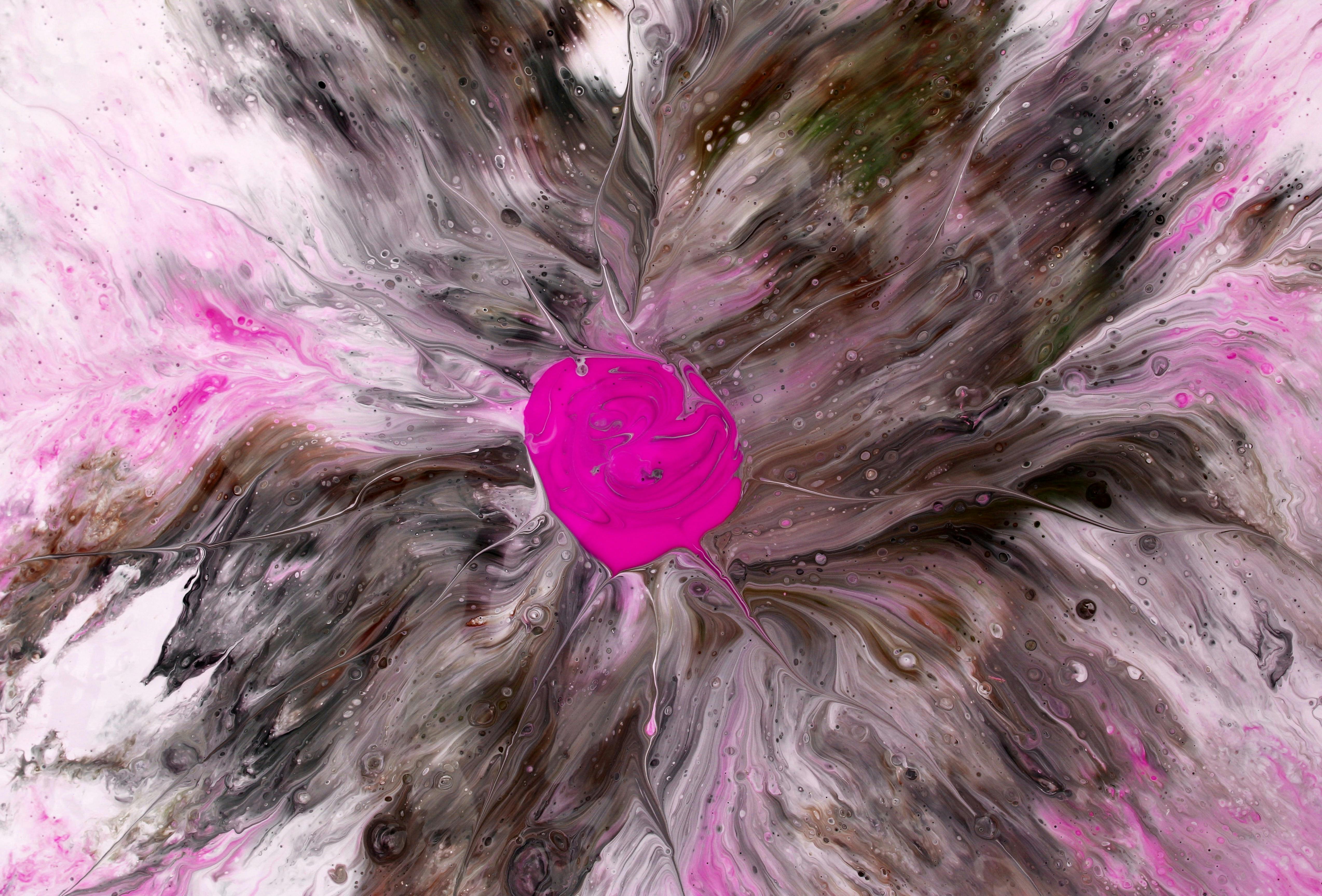 Abstract Pink and Grey Fluid Art Design · Free Stock Photo