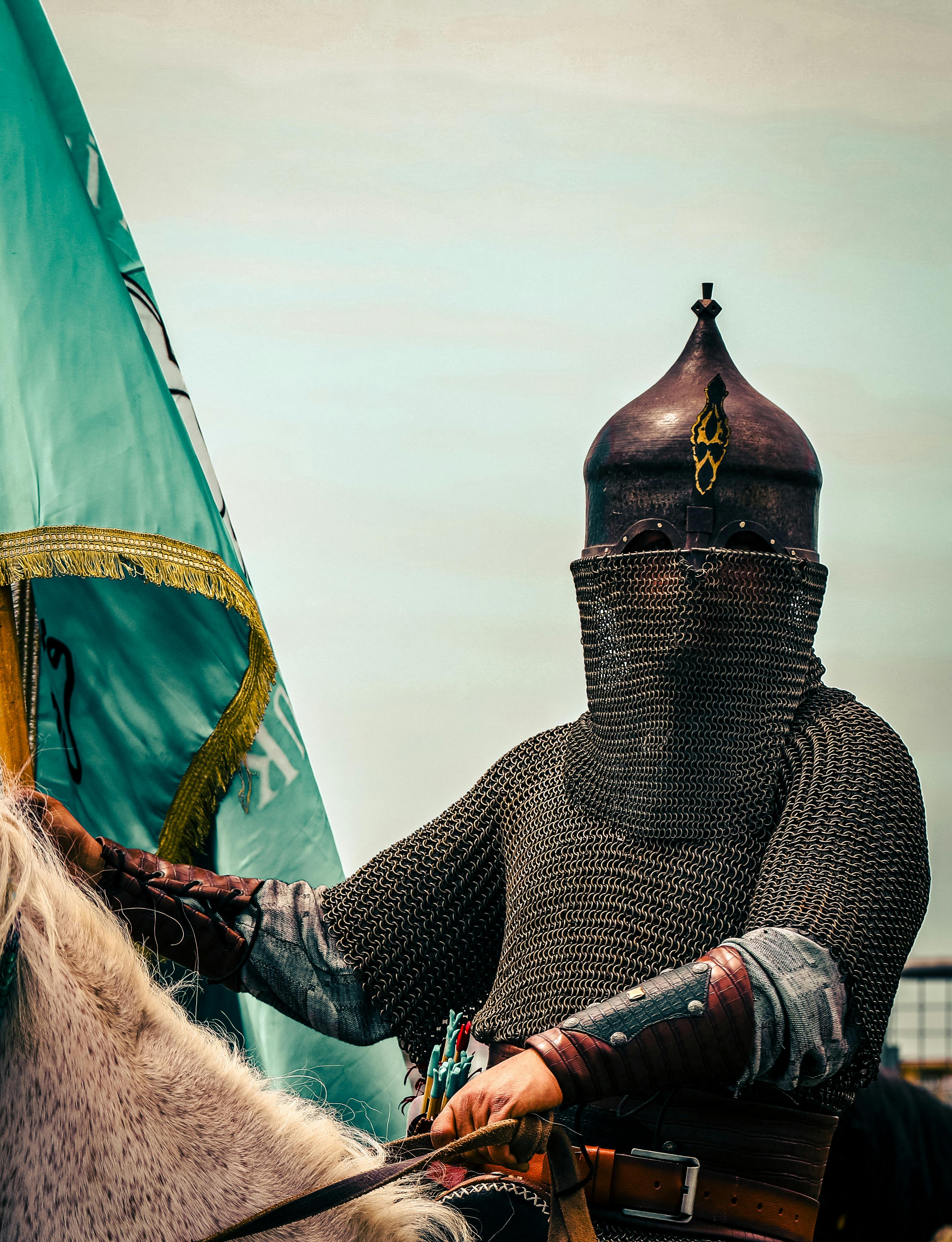 Medieval Knight in Chainmail on Horseback · Free Stock Photo