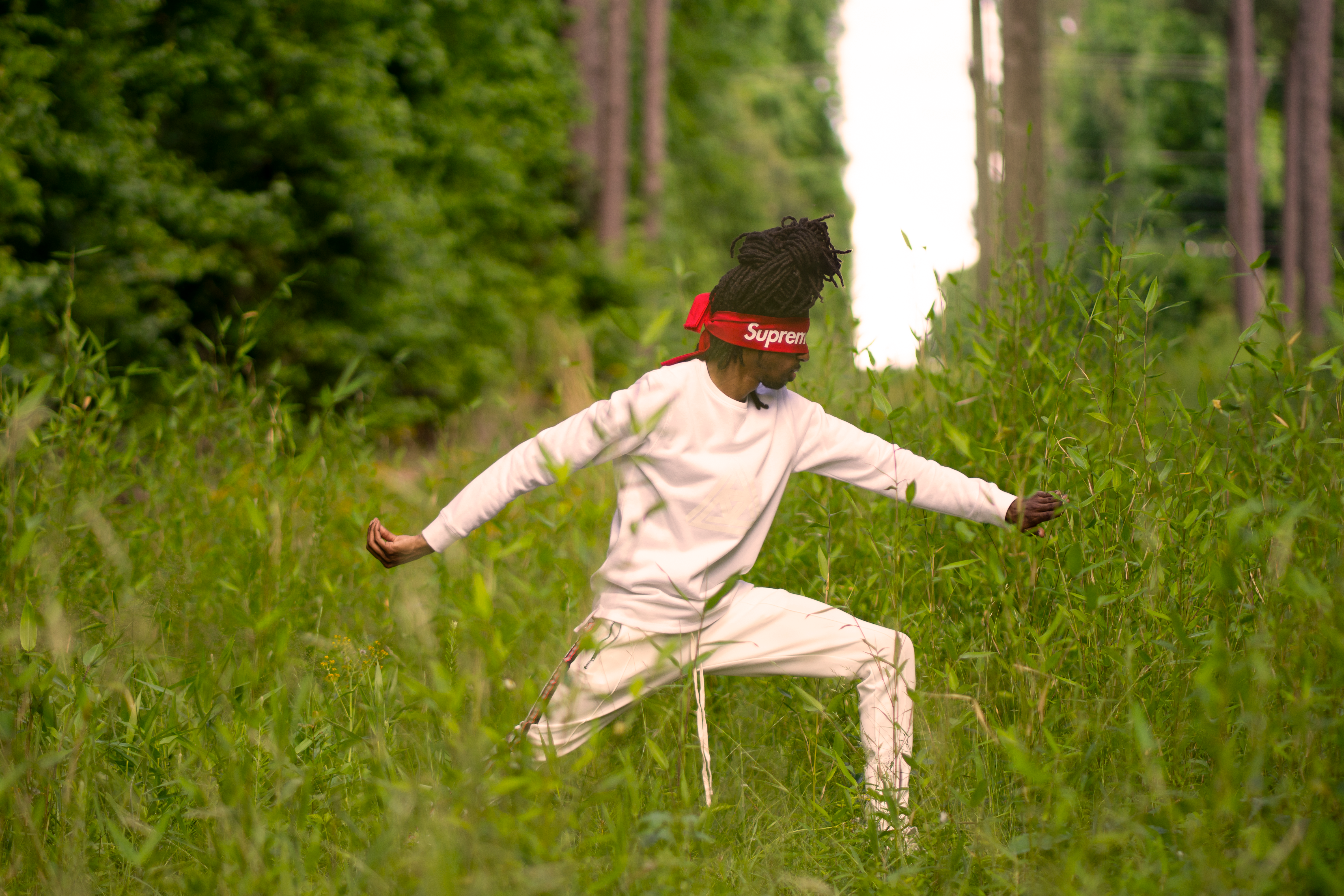 Person Practicing Martial Arts in a Forest Setting · Free Stock Photo