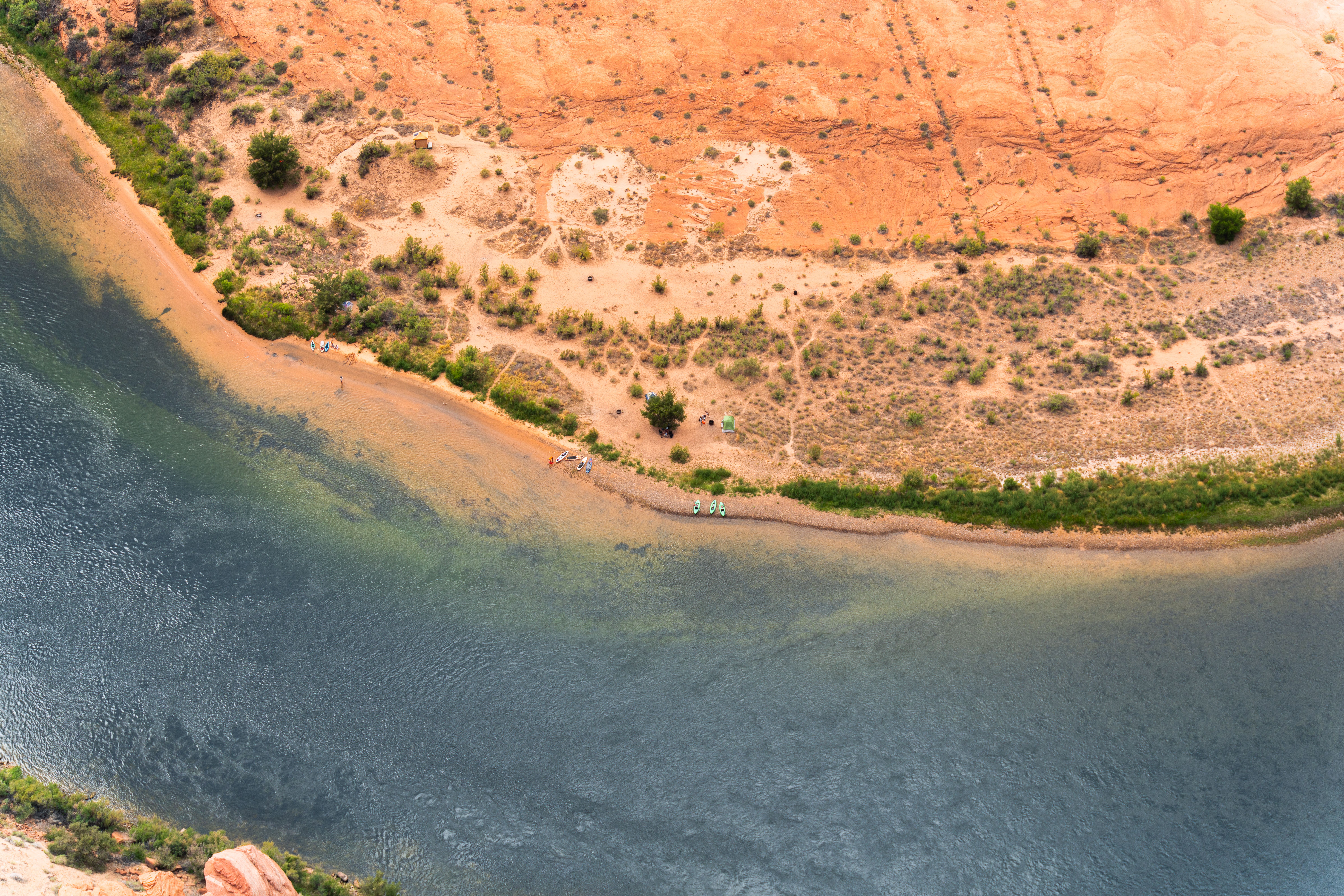 Aerial View of Colorado River Bend in Arizona Desert · Free Stock Photo