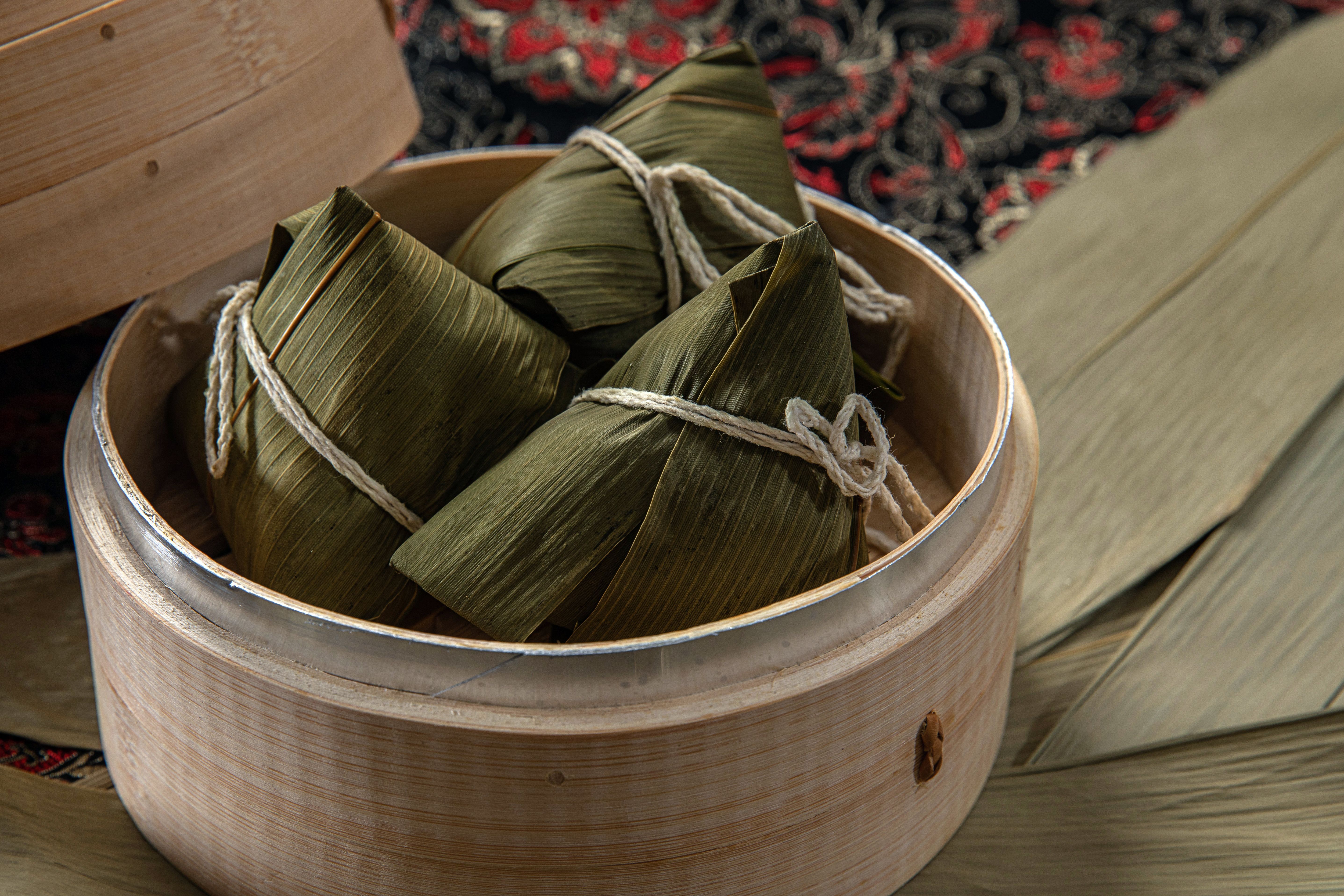 Traditional Taiwanese Bamboo Steamer with Zongzi · Free Stock Photo