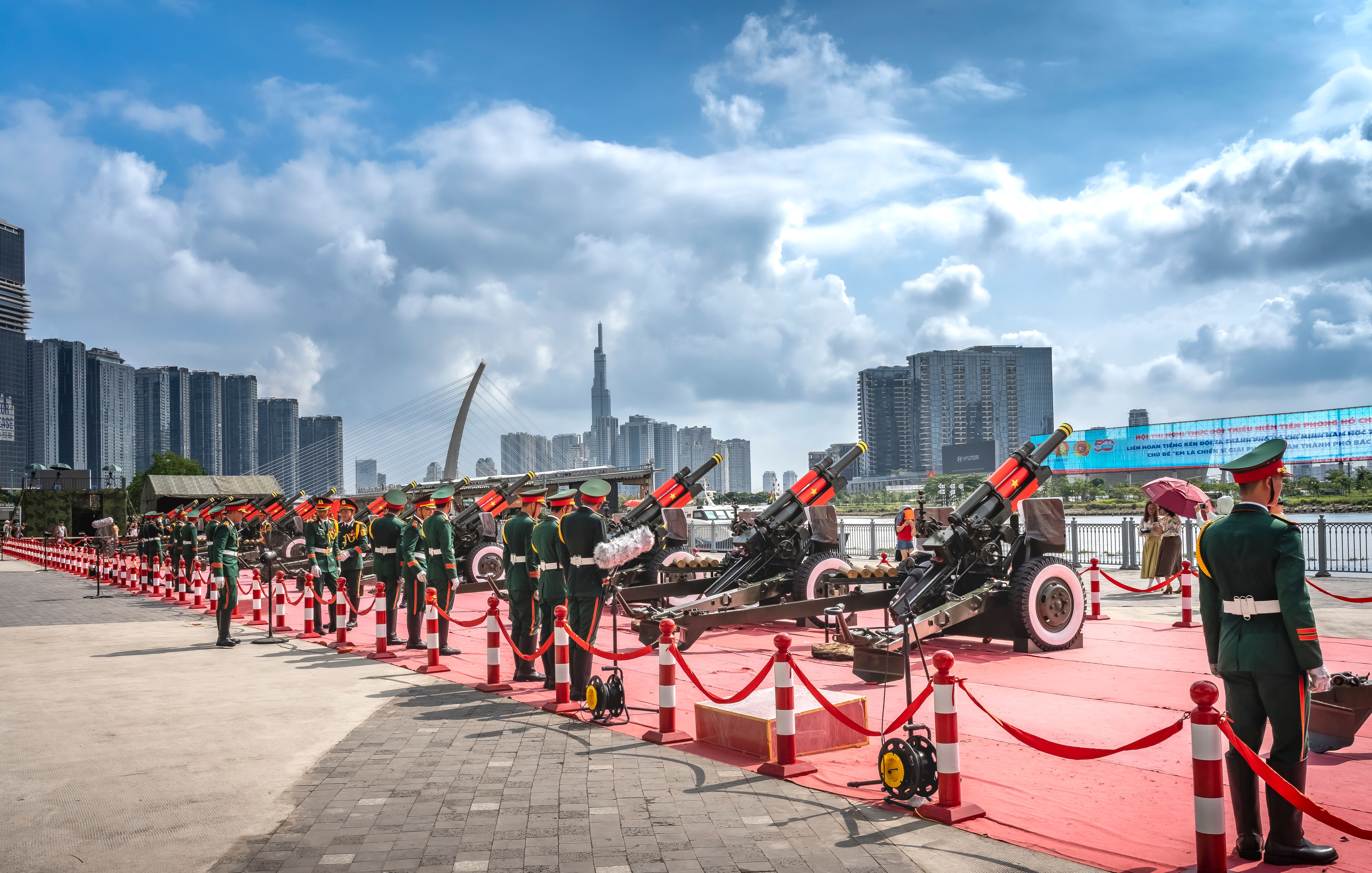 Military Ceremony with Cannons by Riverside · Free Stock Photo
