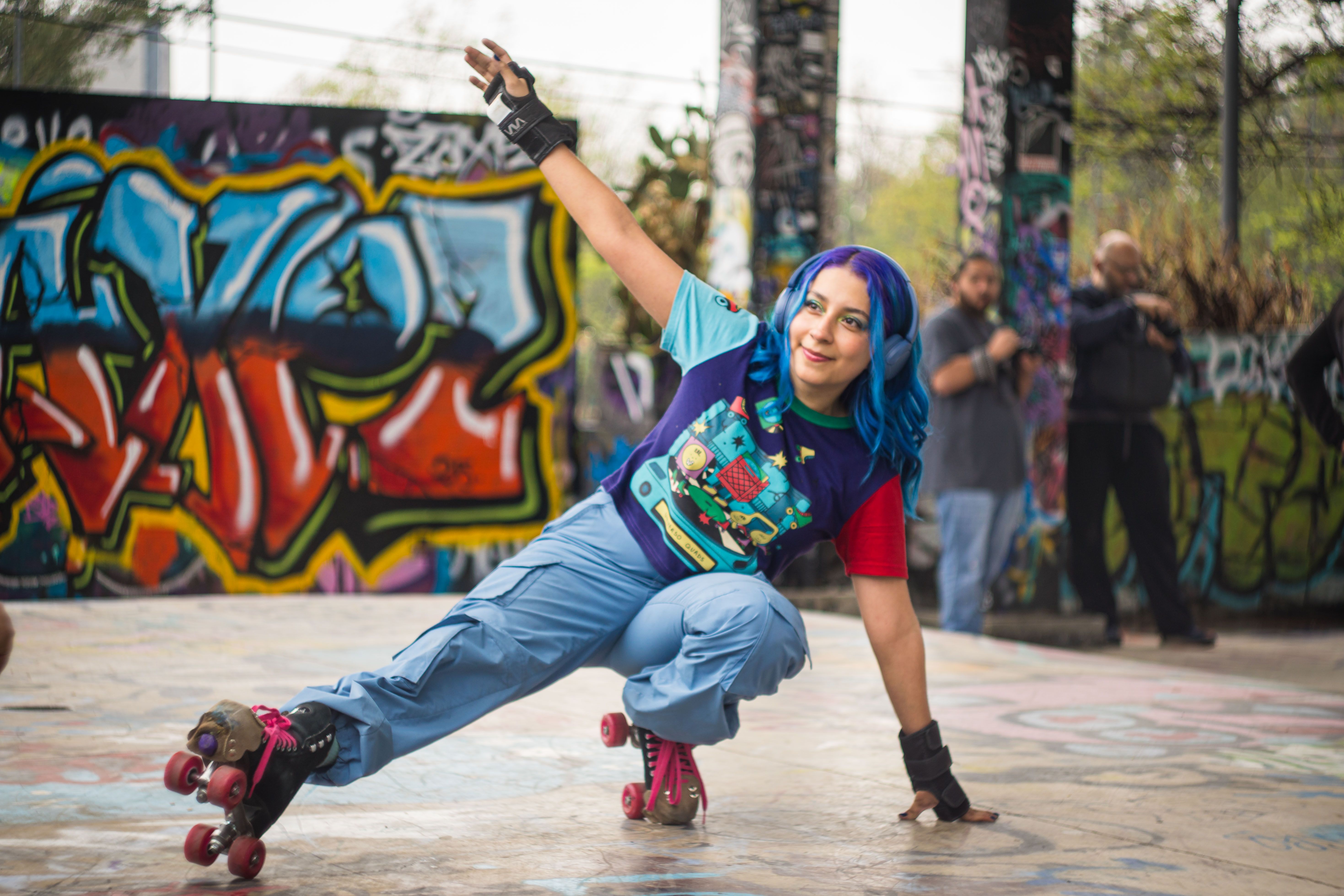 Colorful Roller Skater in Urban Graffiti Park · Free Stock Photo