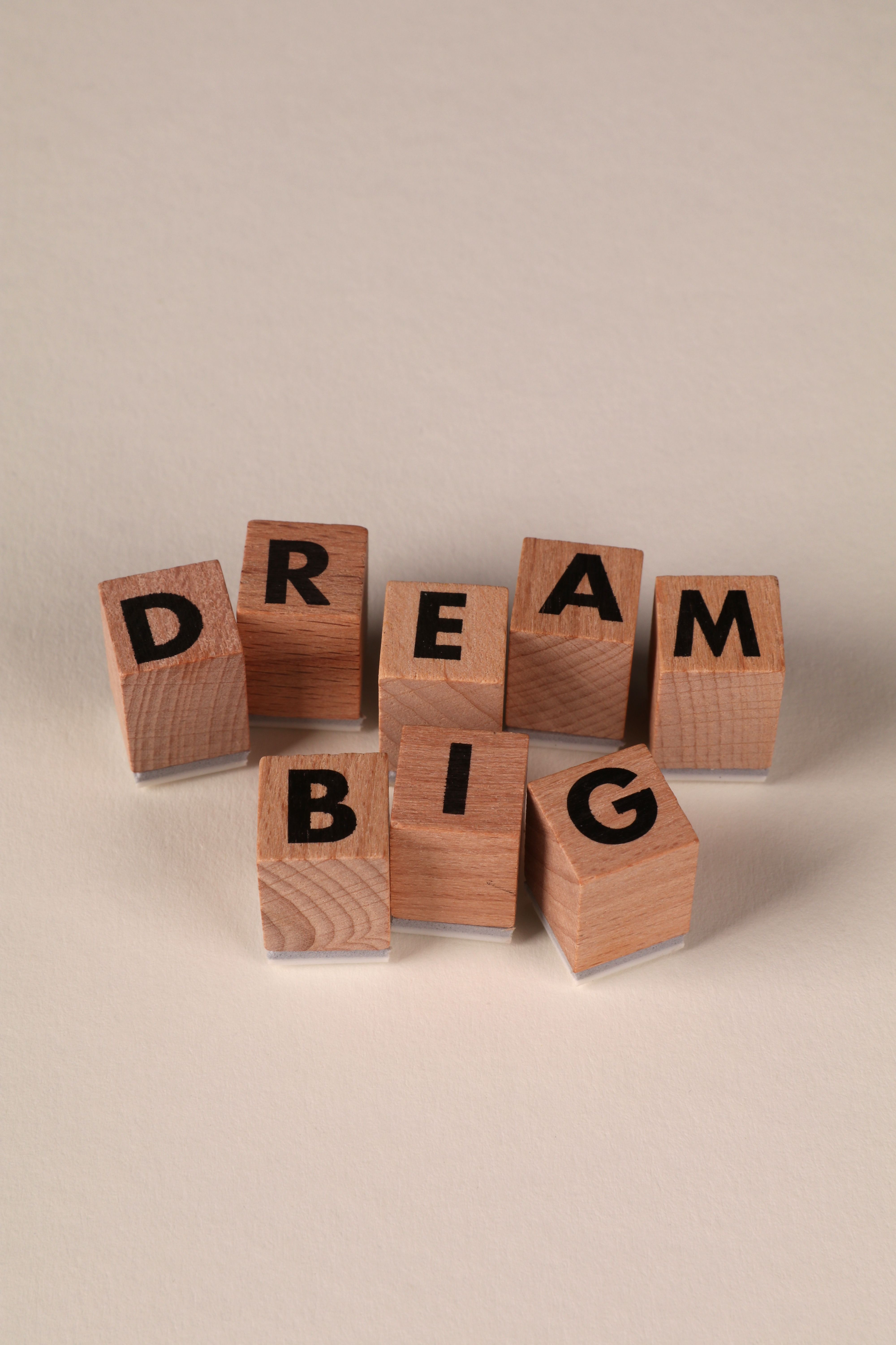 Inspirational Wooden Blocks Spelling Dream Big · Free Stock Photo