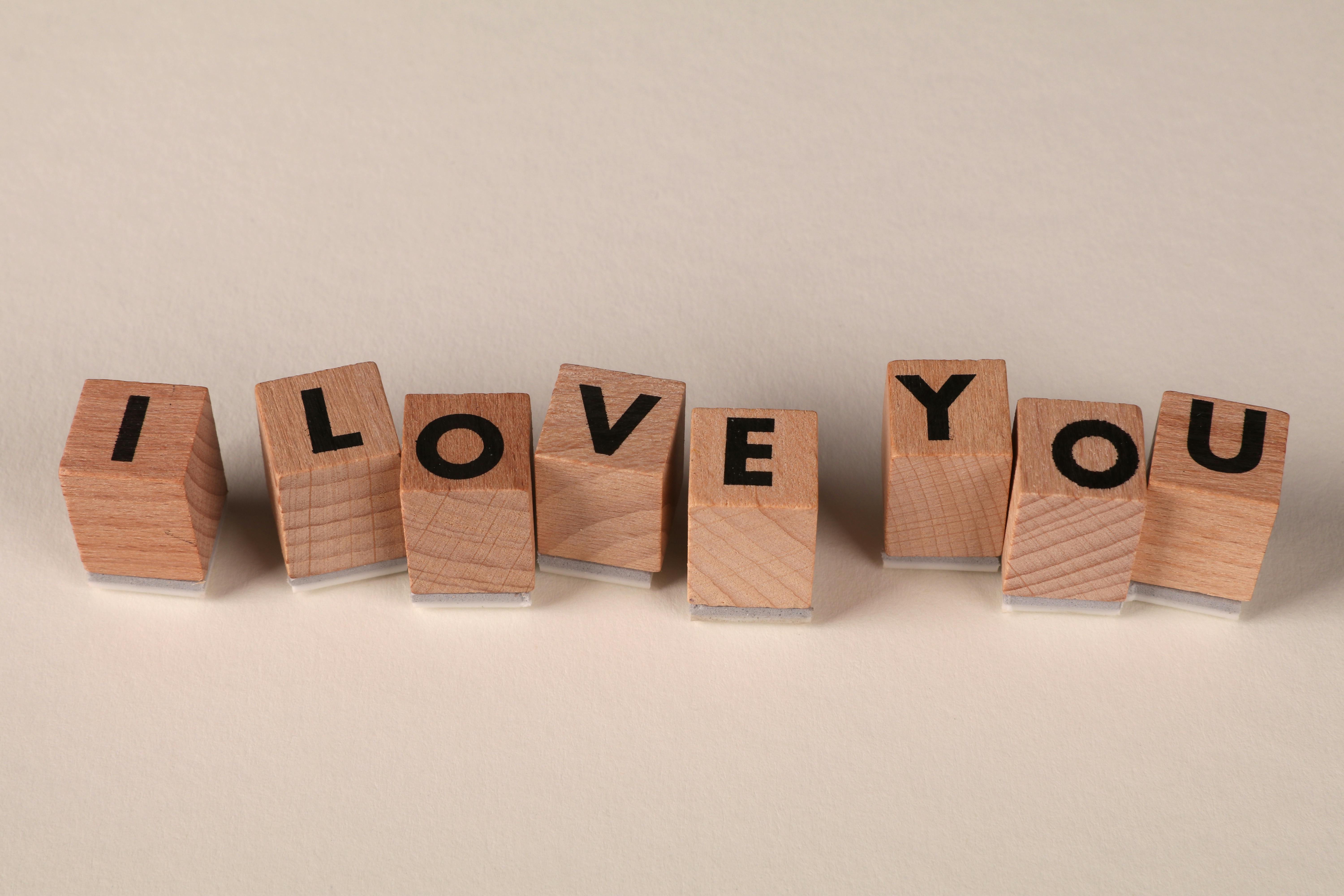 Wooden Letter Blocks Spelling I Love You · Free Stock Photo