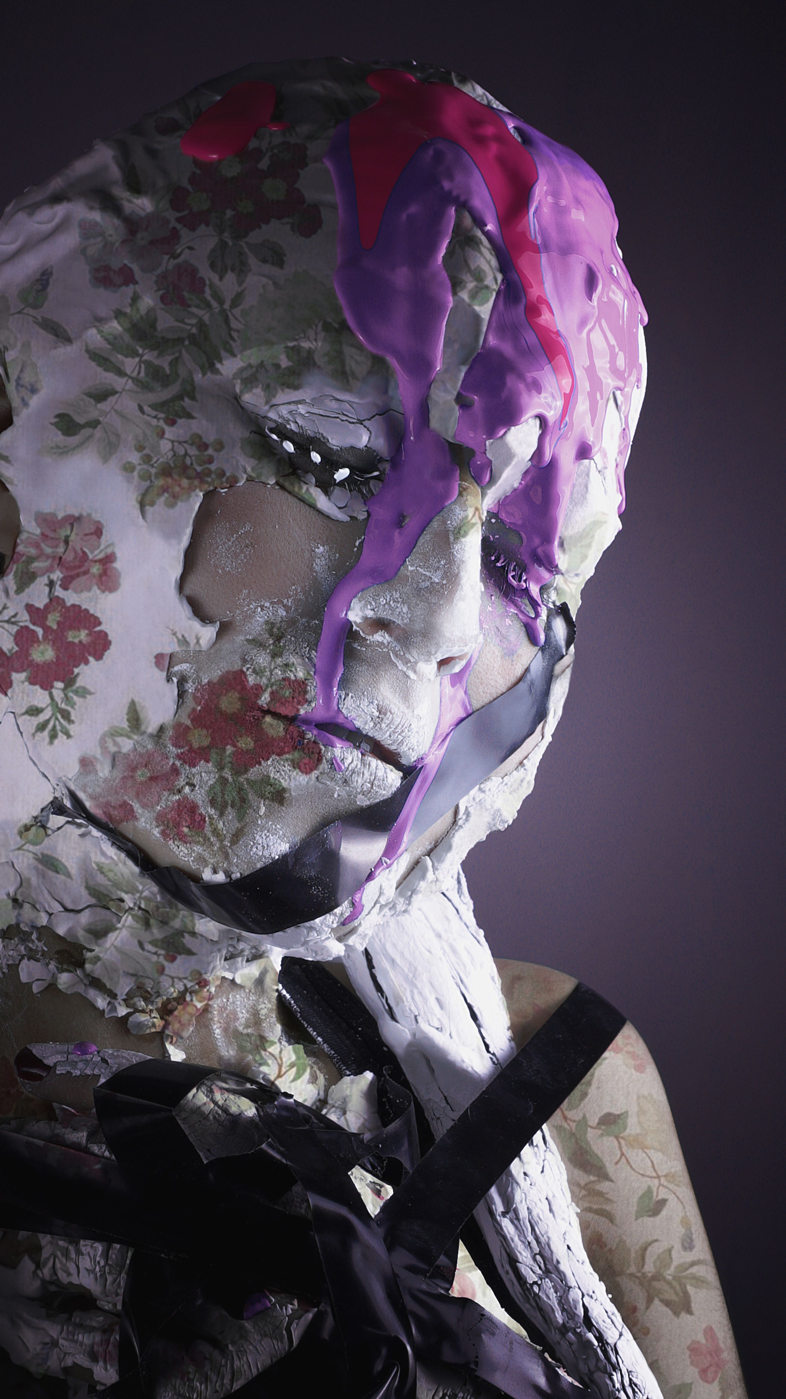Abstract Portrait with Colorful Paint Layers · Free Stock Photo