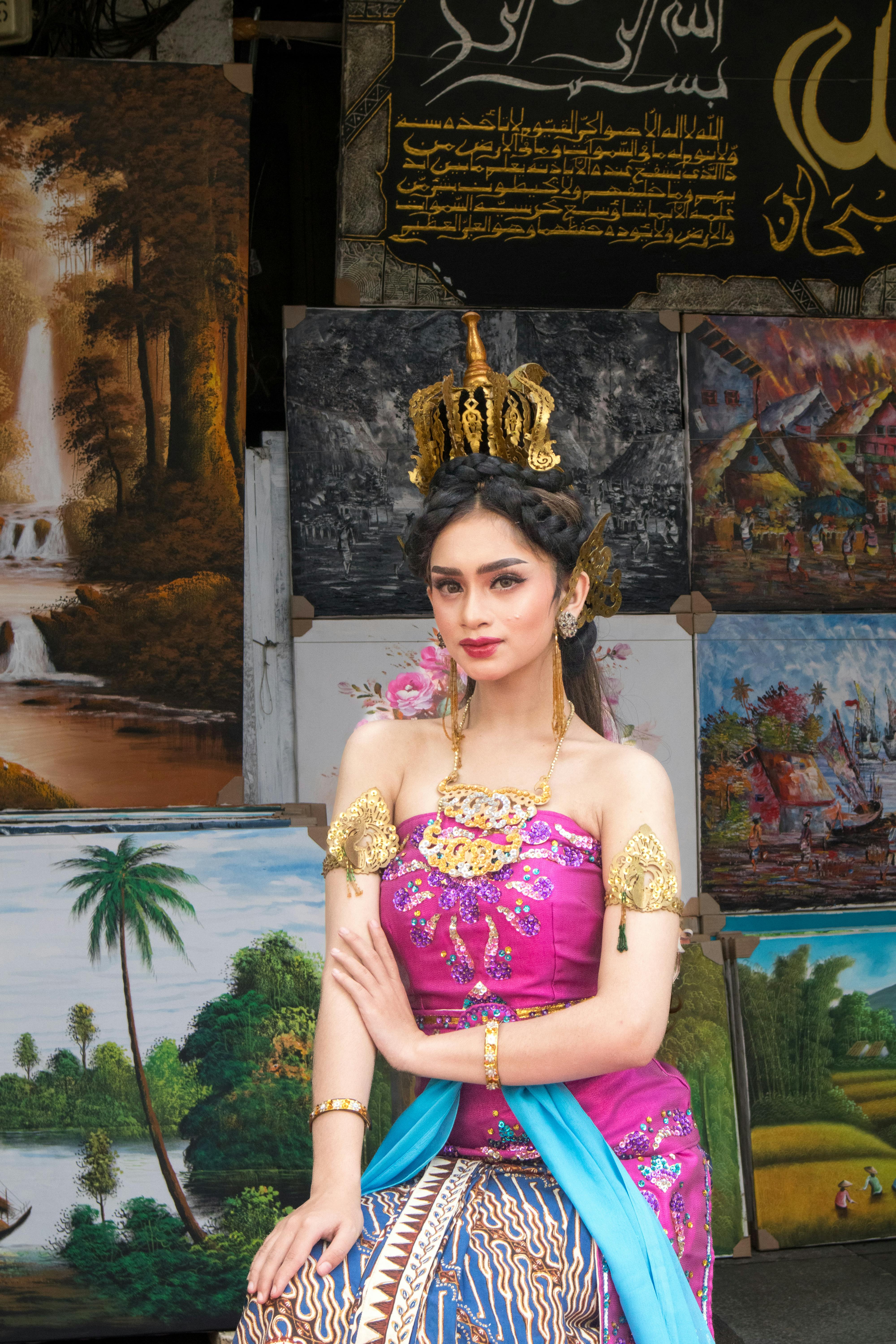 Portrait of a Woman in Traditional Indonesian Attire · Free Stock Photo