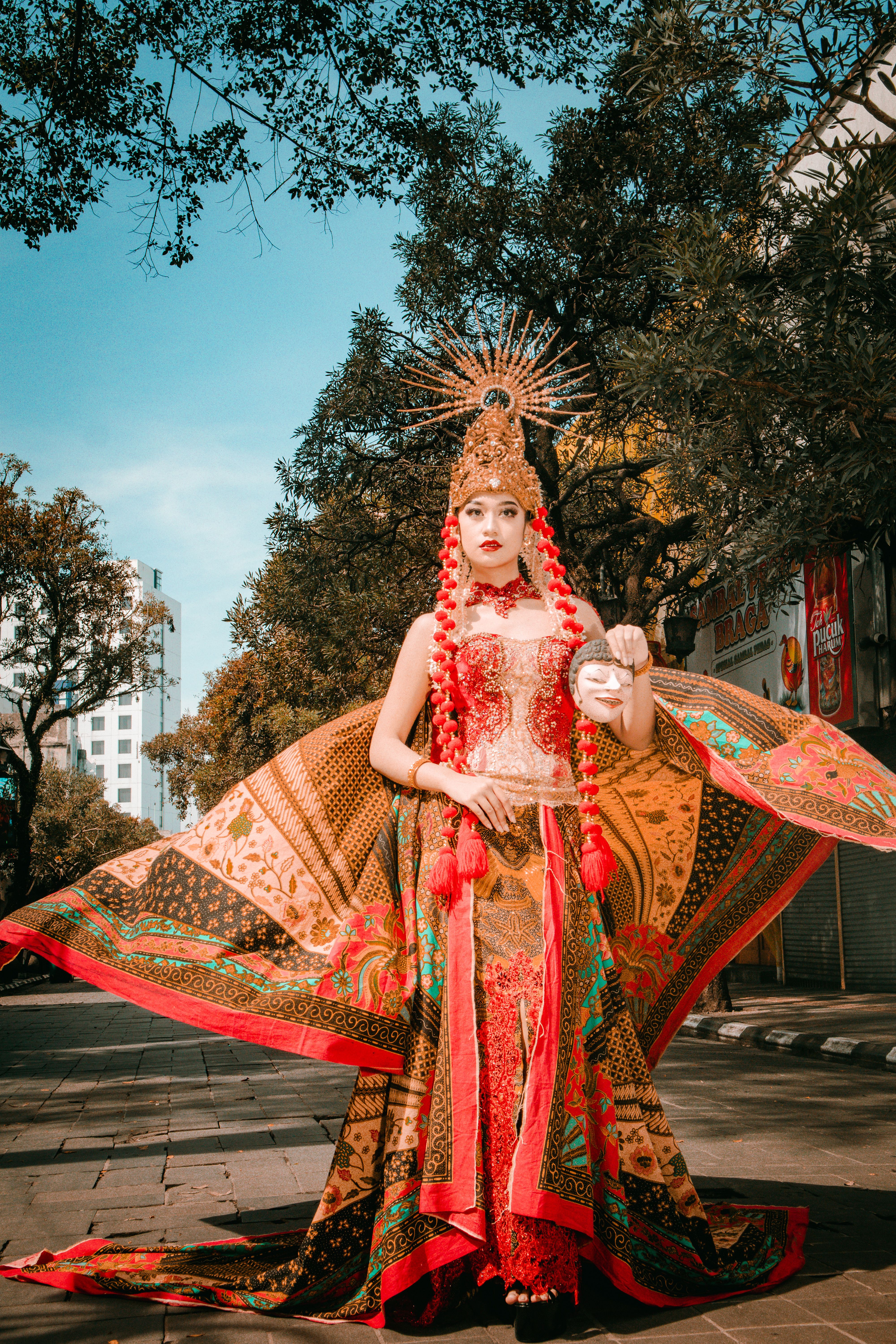 Traditional Indonesian Costume on Braga Street · Free Stock Photo
