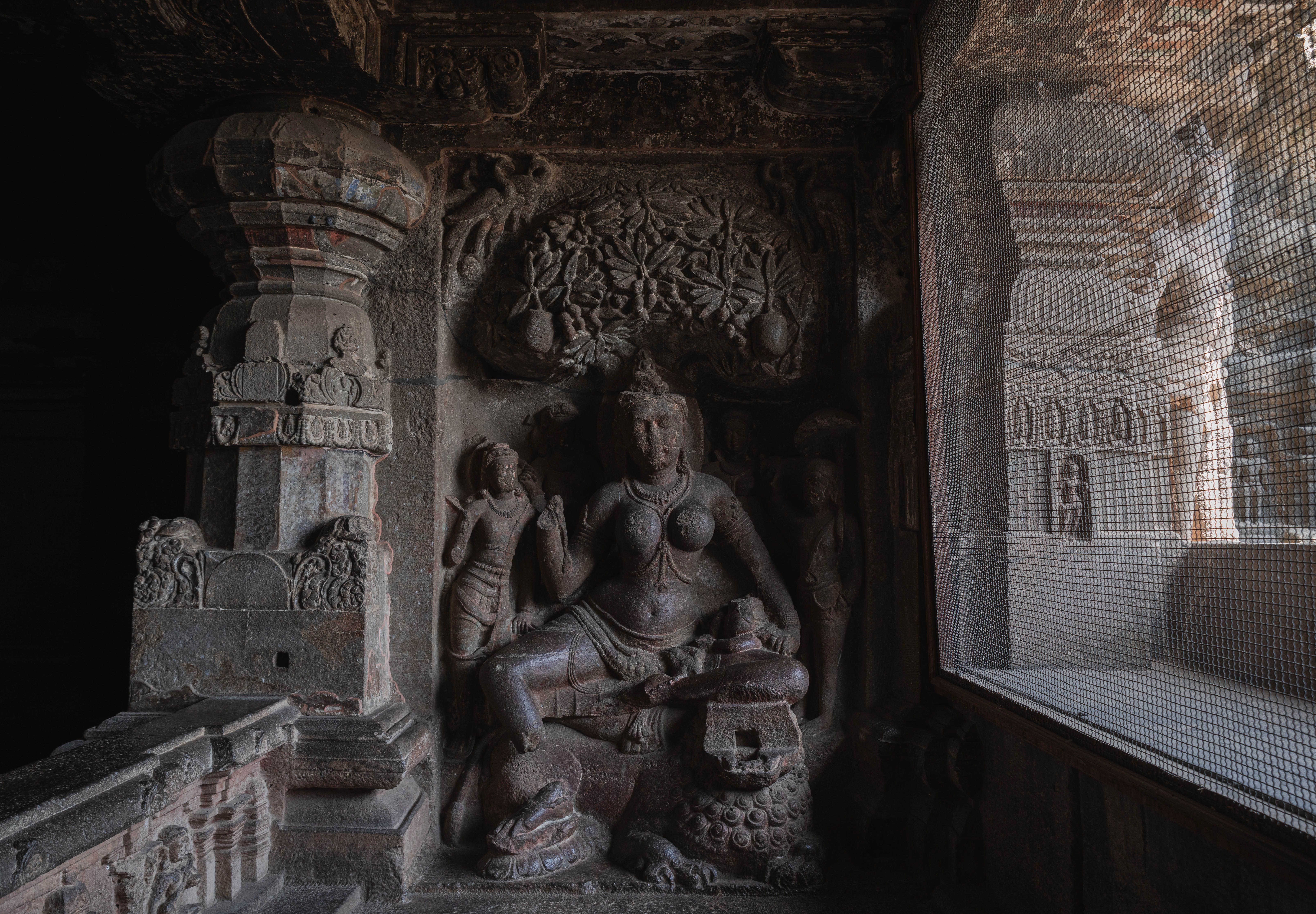 Interior of arched old temple with Buddha statue in middle · Free Stock ...