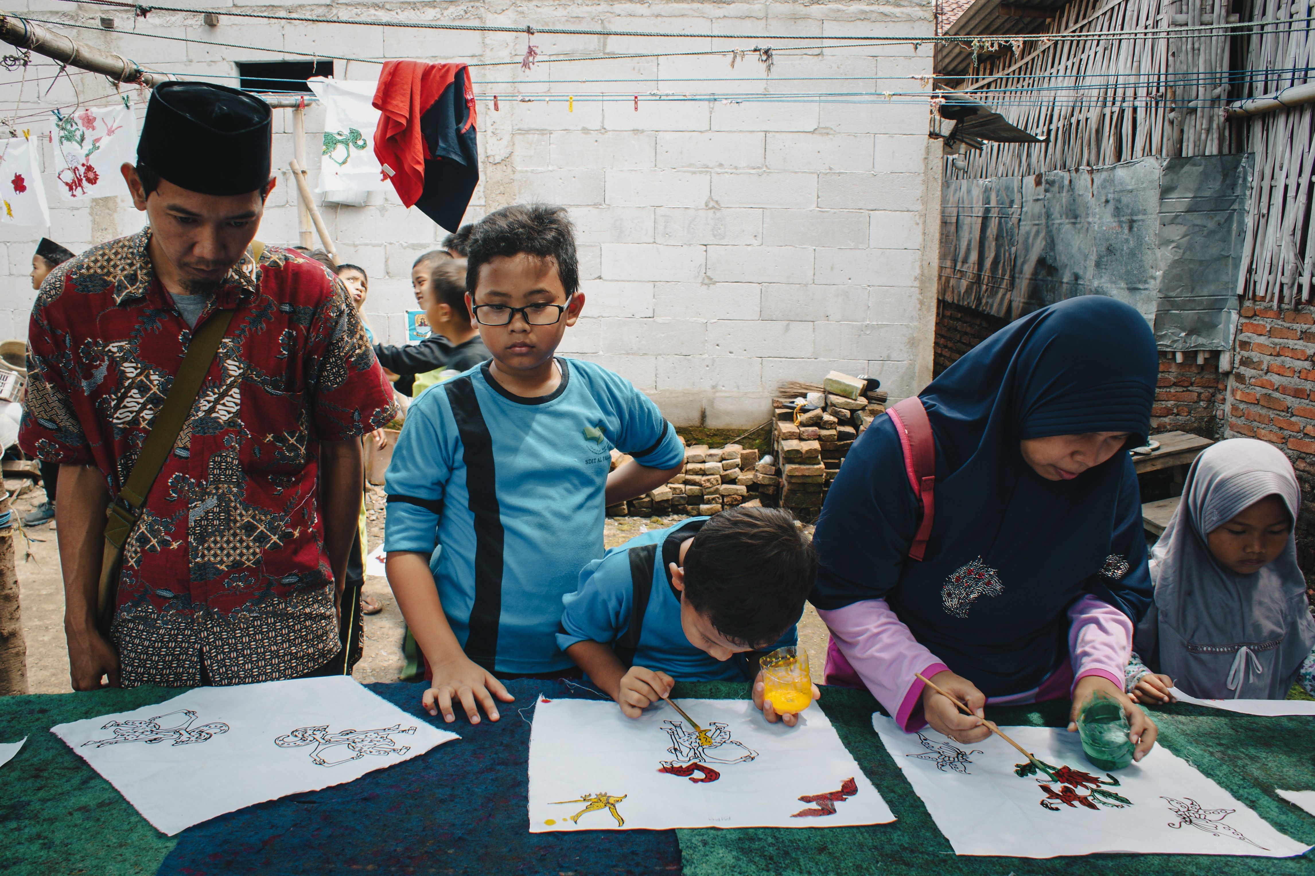 Children Learning Traditional Batik in Cirebon · Free Stock Photo