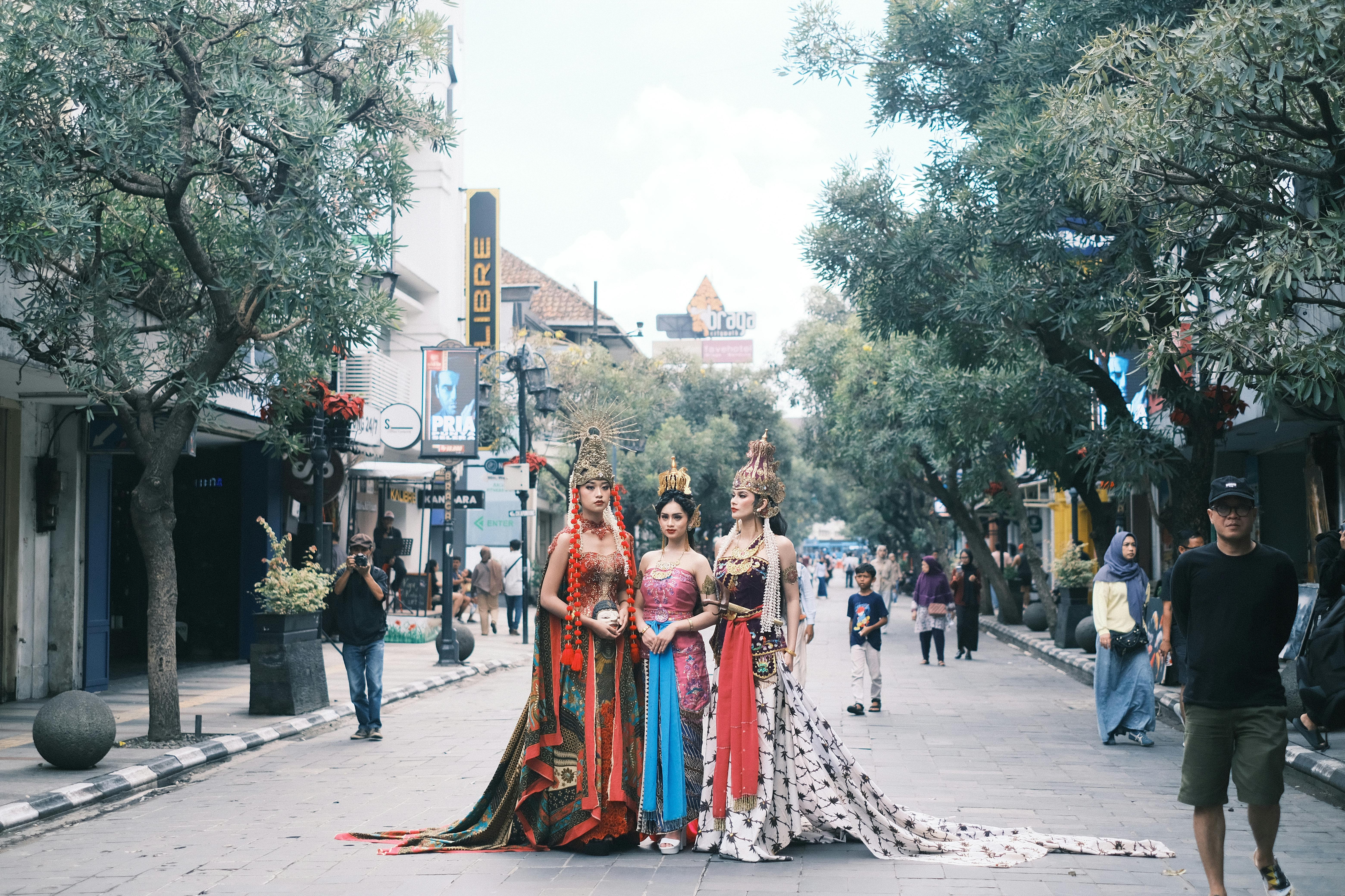 Traditional Costume Festival on Braga Street in Bandung · Free Stock Photo