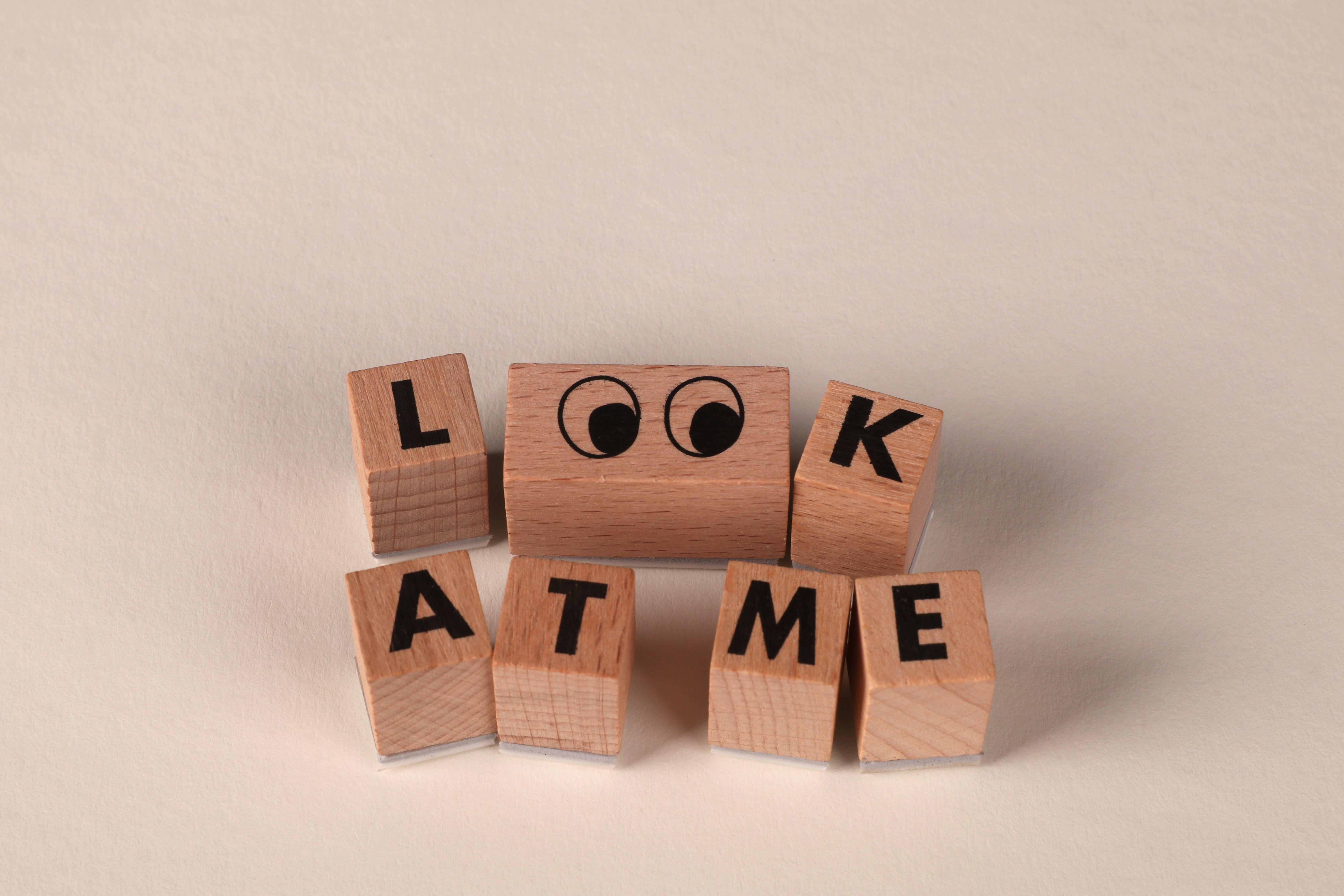 Wooden Blocks Spell Out 'Look At Me' Message · Free Stock Photo
