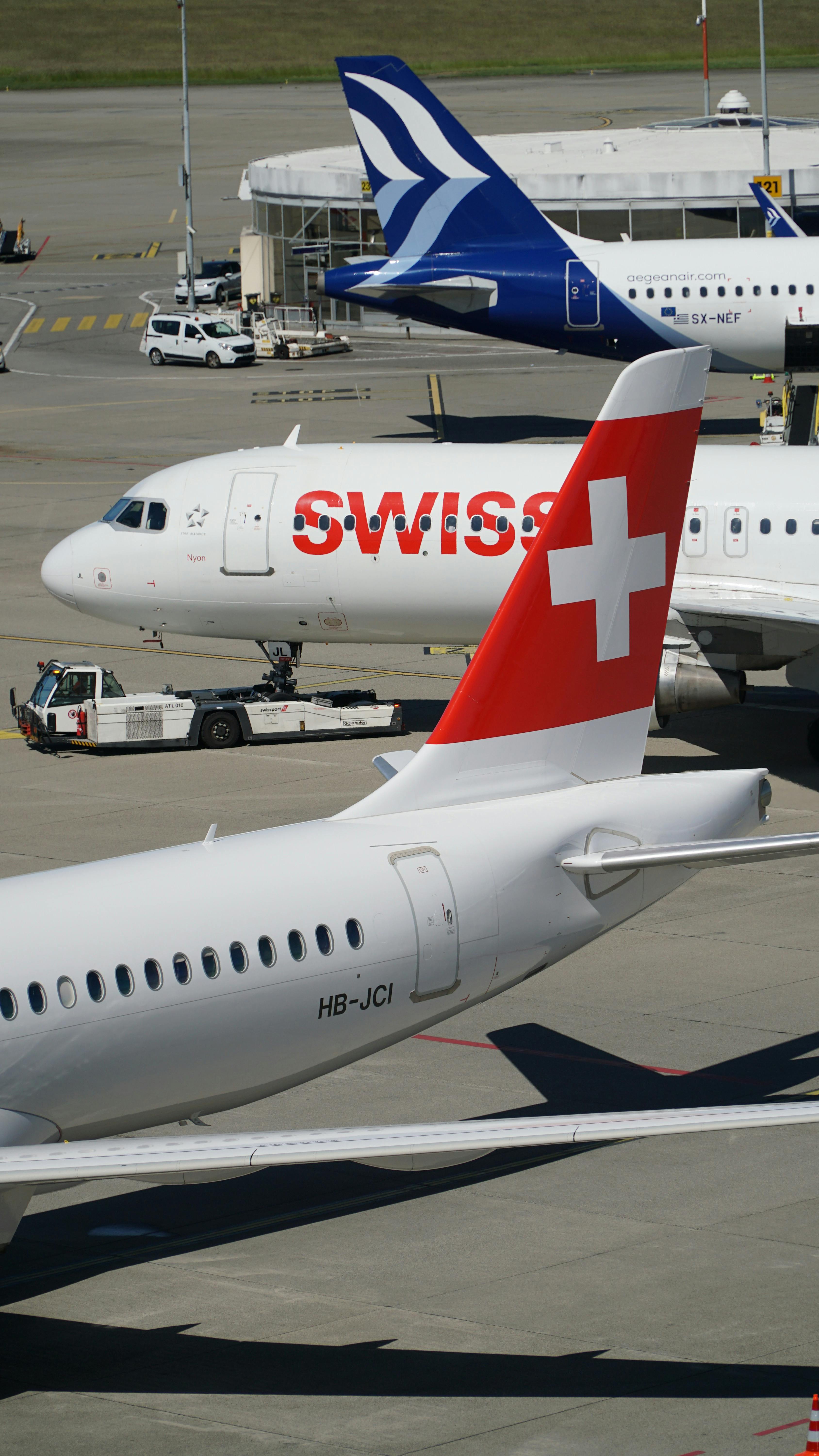 Airplanes at Zurich Airport Terminal Gates · Free Stock Photo