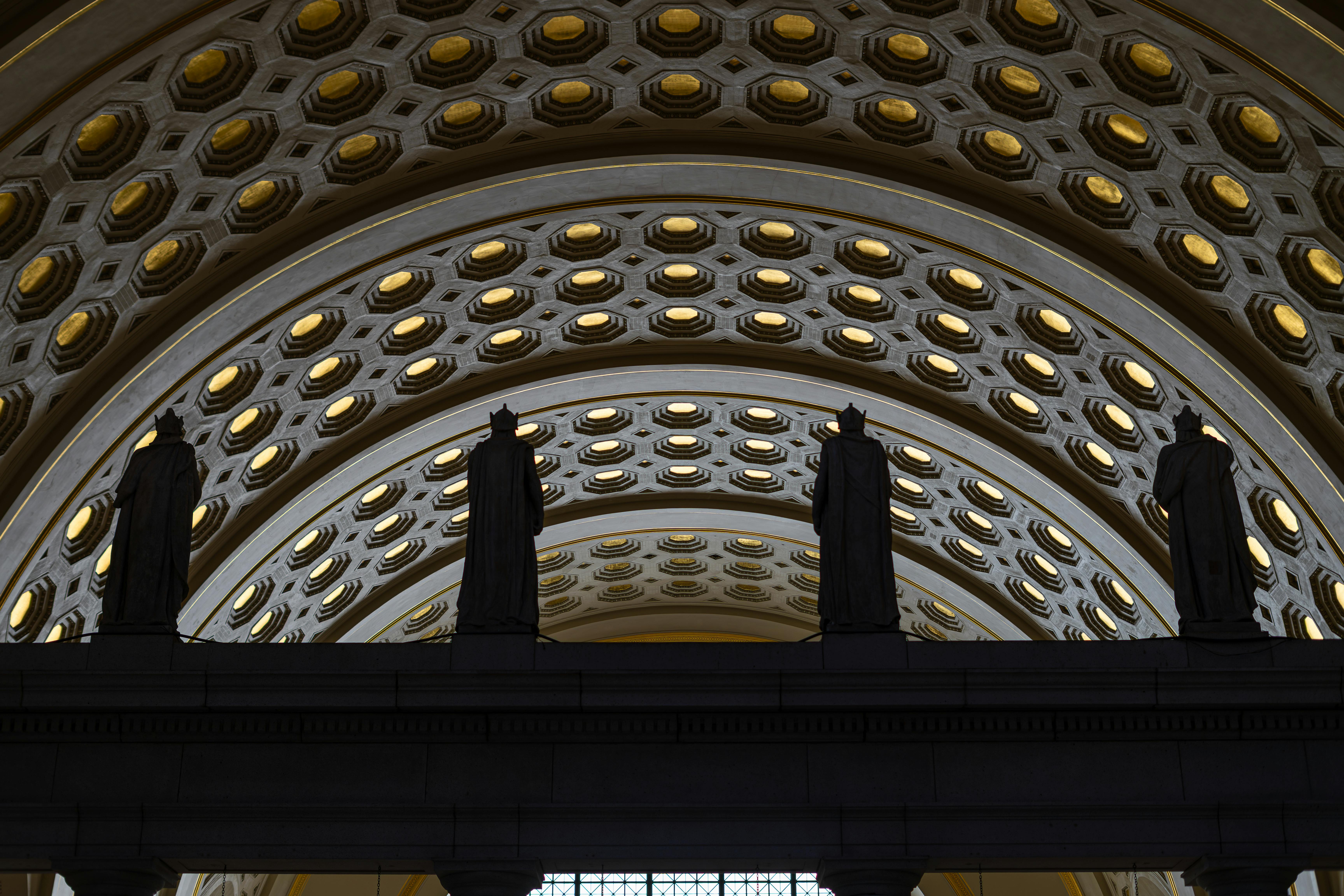 Ornate Ceiling with Statues in Washington DC · Free Stock Photo