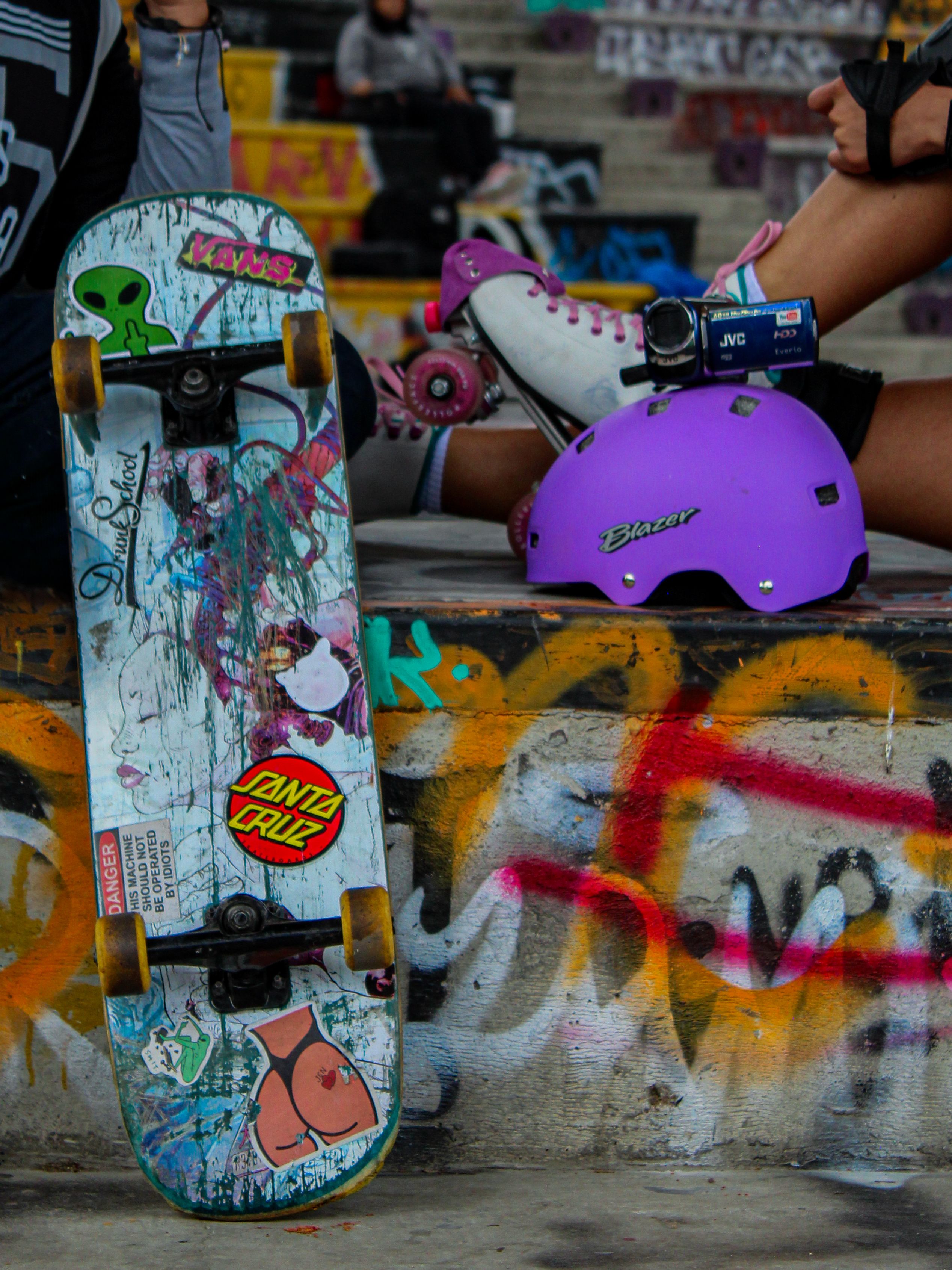 Vibrant Street Culture: Skateboards and Roller Skates · Free Stock Photo