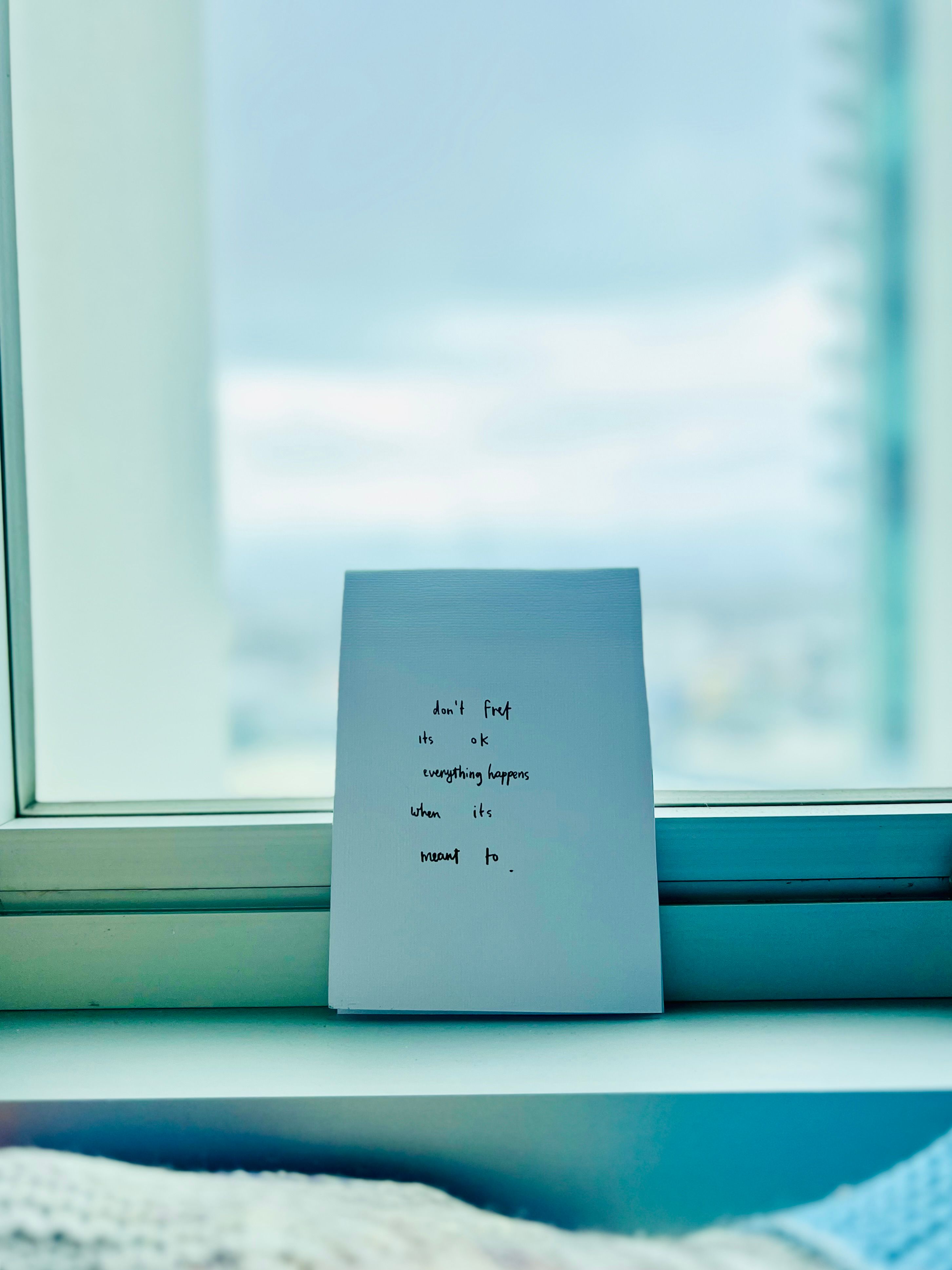 Inspirational Quote Displayed on Window Sill · Free Stock Photo