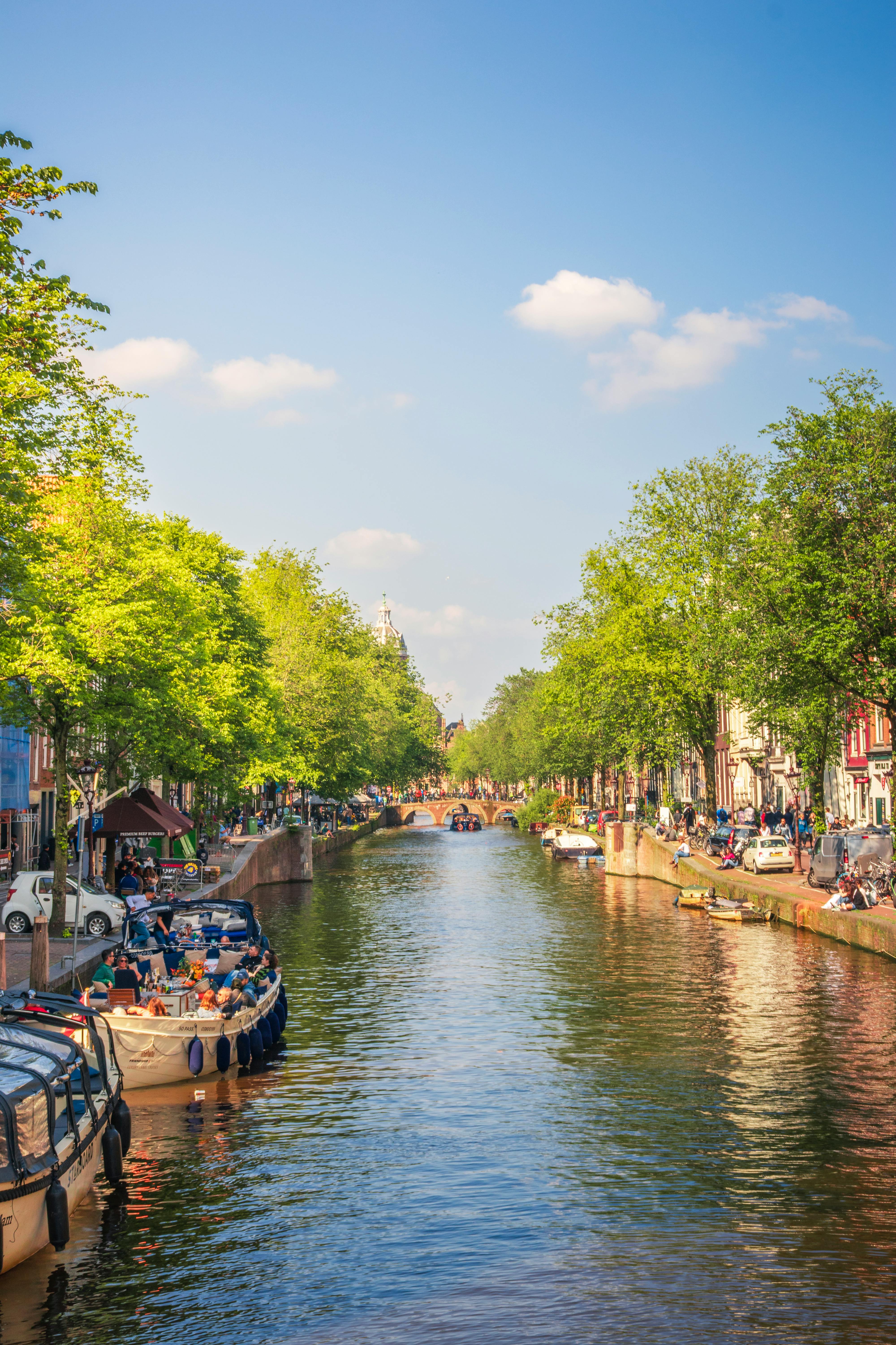 Picturesque Summer Day on Amsterdam Canal · Free Stock Photo