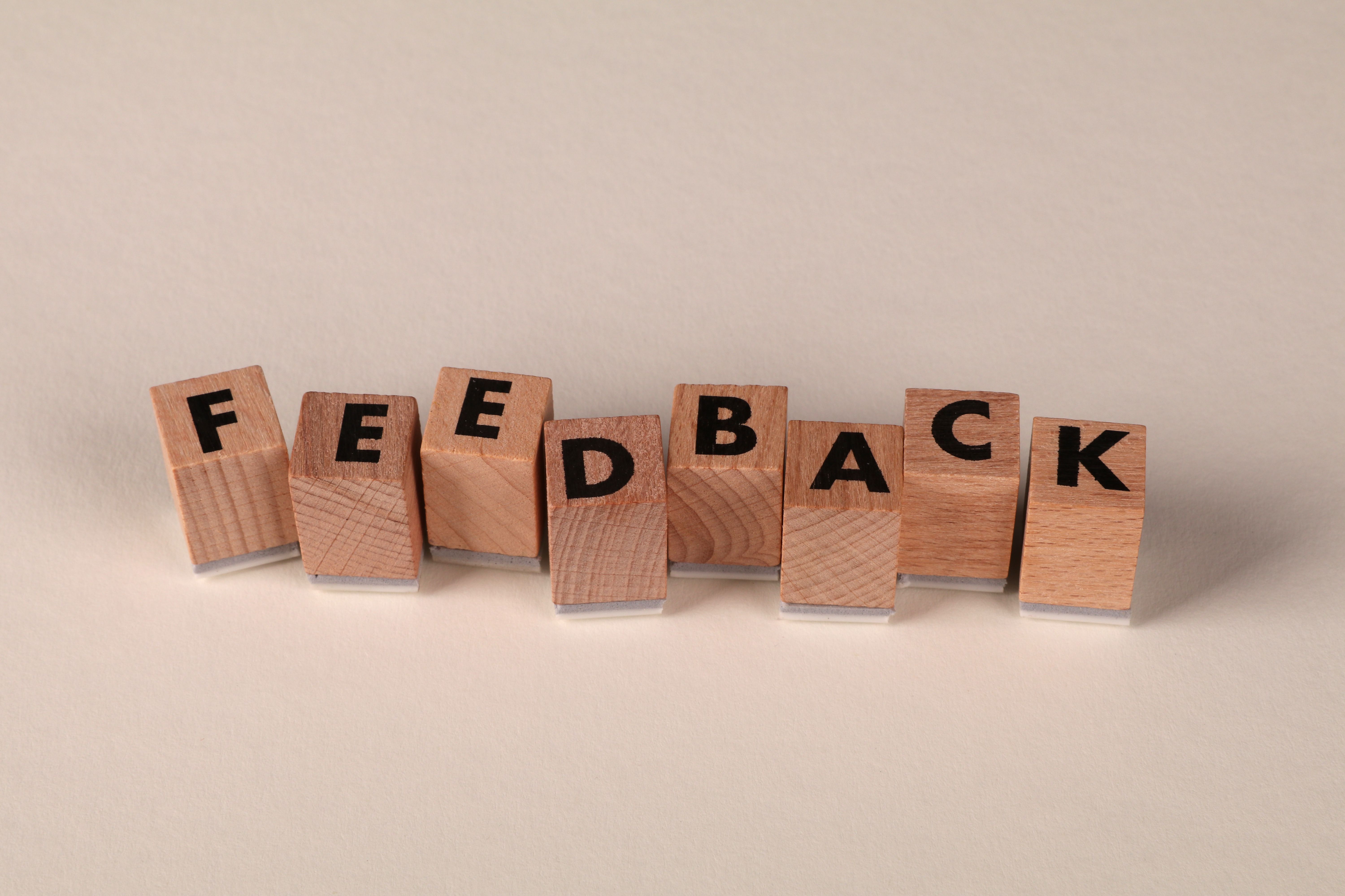 Wooden Blocks Spelling Feedback against Neutral Background · Free Stock ...