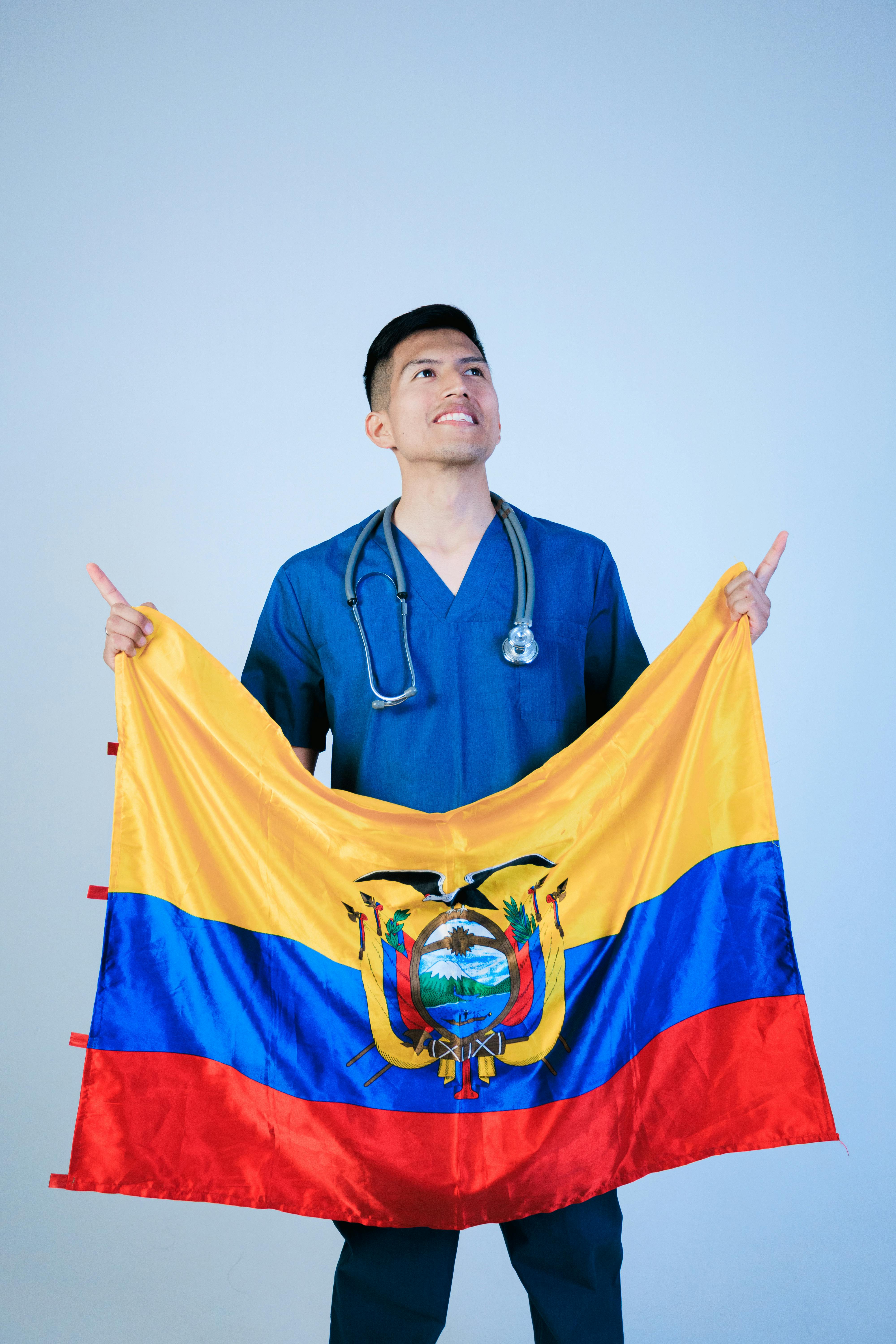 Healthcare Professional with Ecuador Flag · Free Stock Photo