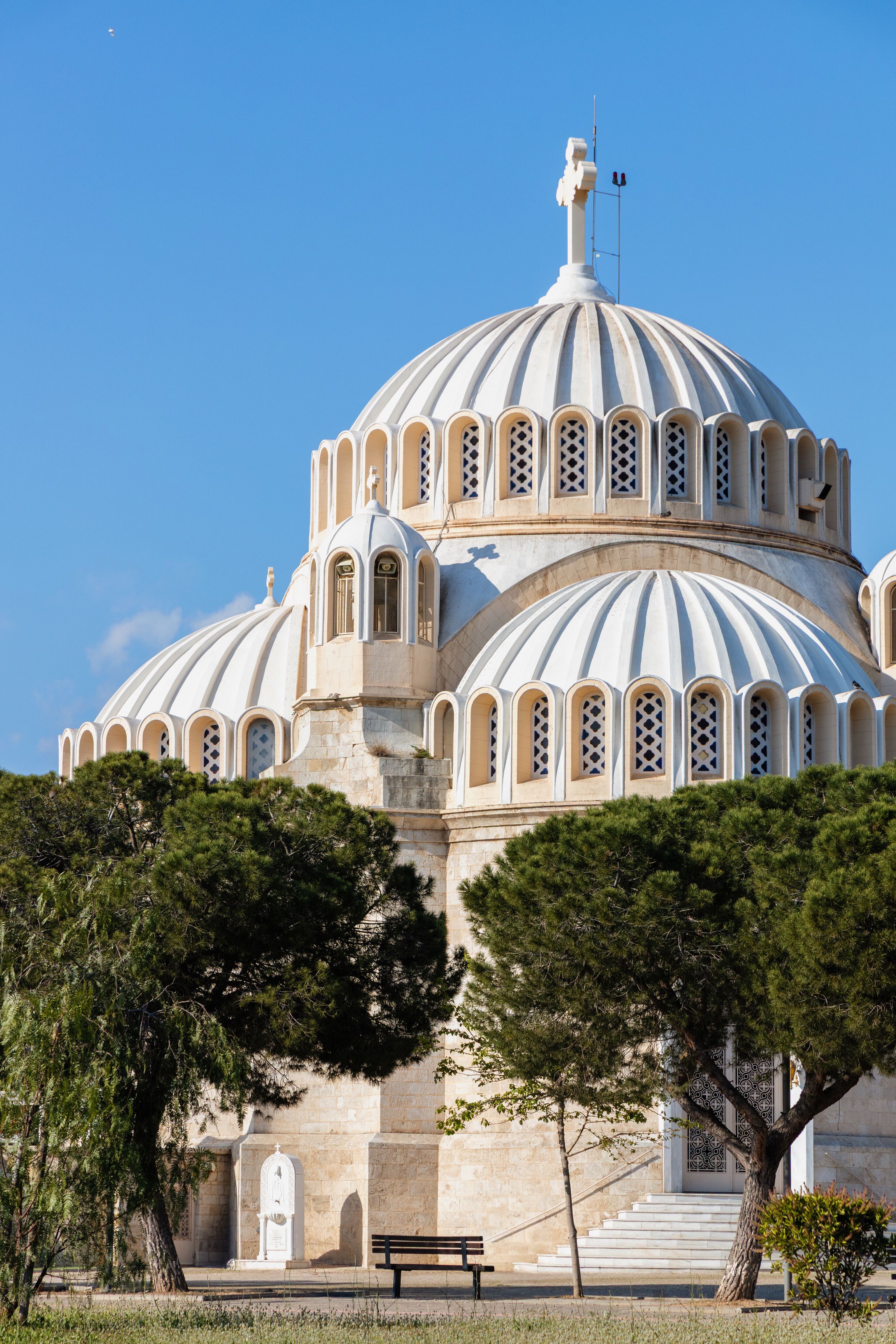 Stunning View of Greek Orthodox Church Domes · Free Stock Photo