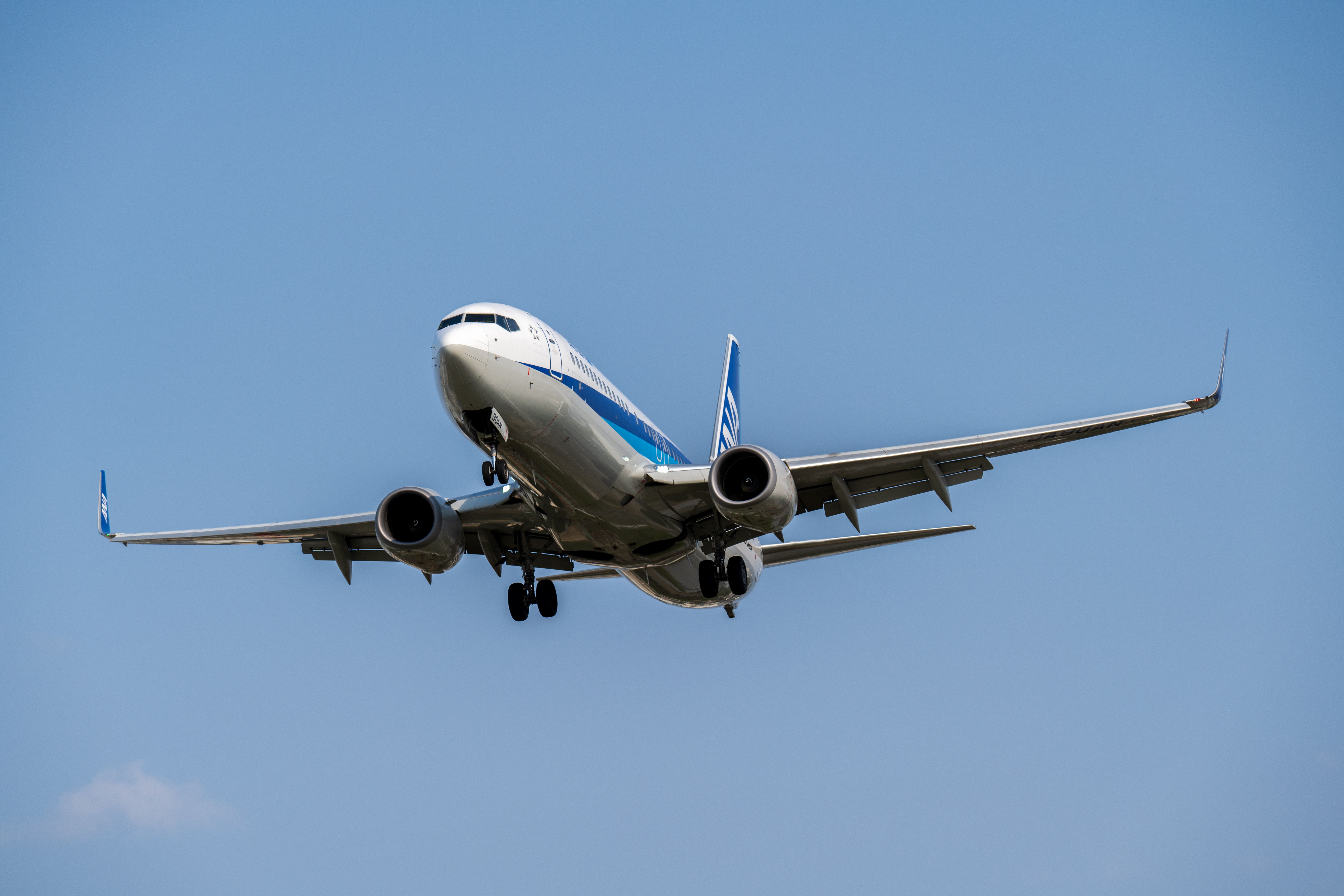 Commercial Airplane in Flight Against Clear Sky · Free Stock Photo