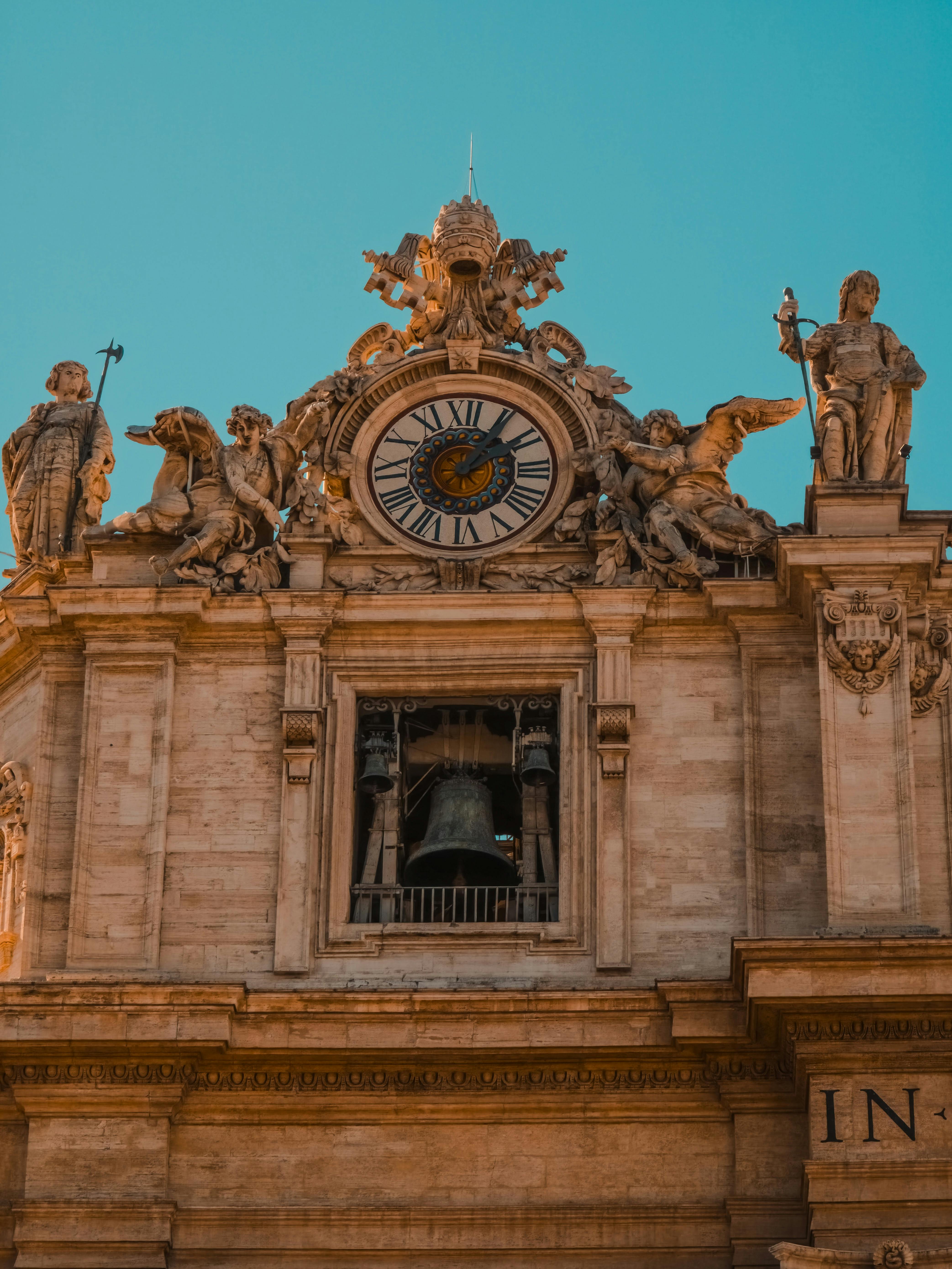 St. Peter's Basilica Clock Tower, Vatican City · Free Stock Photo