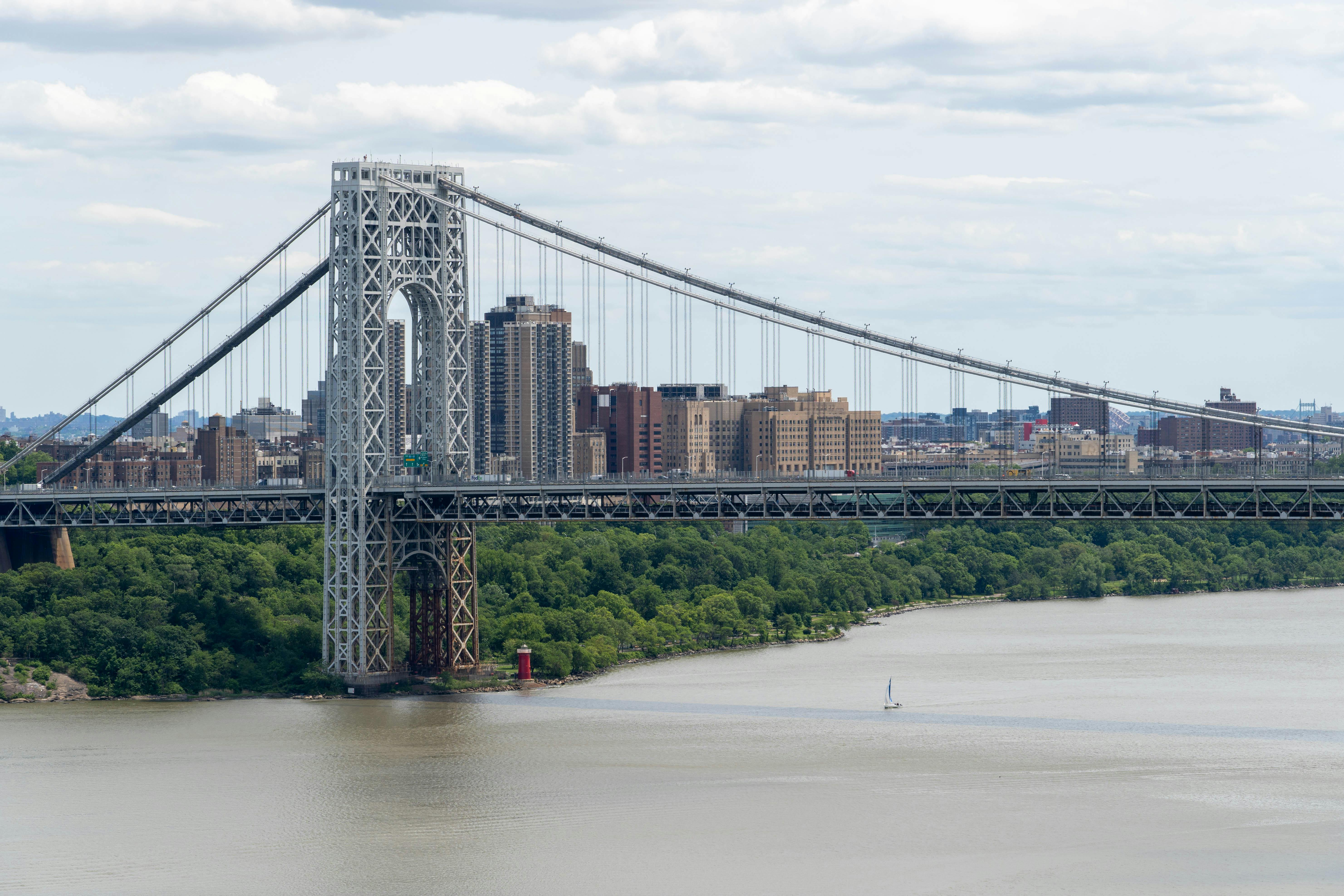 George Washington Bridge over Hudson River Cityscape · Free Stock Photo
