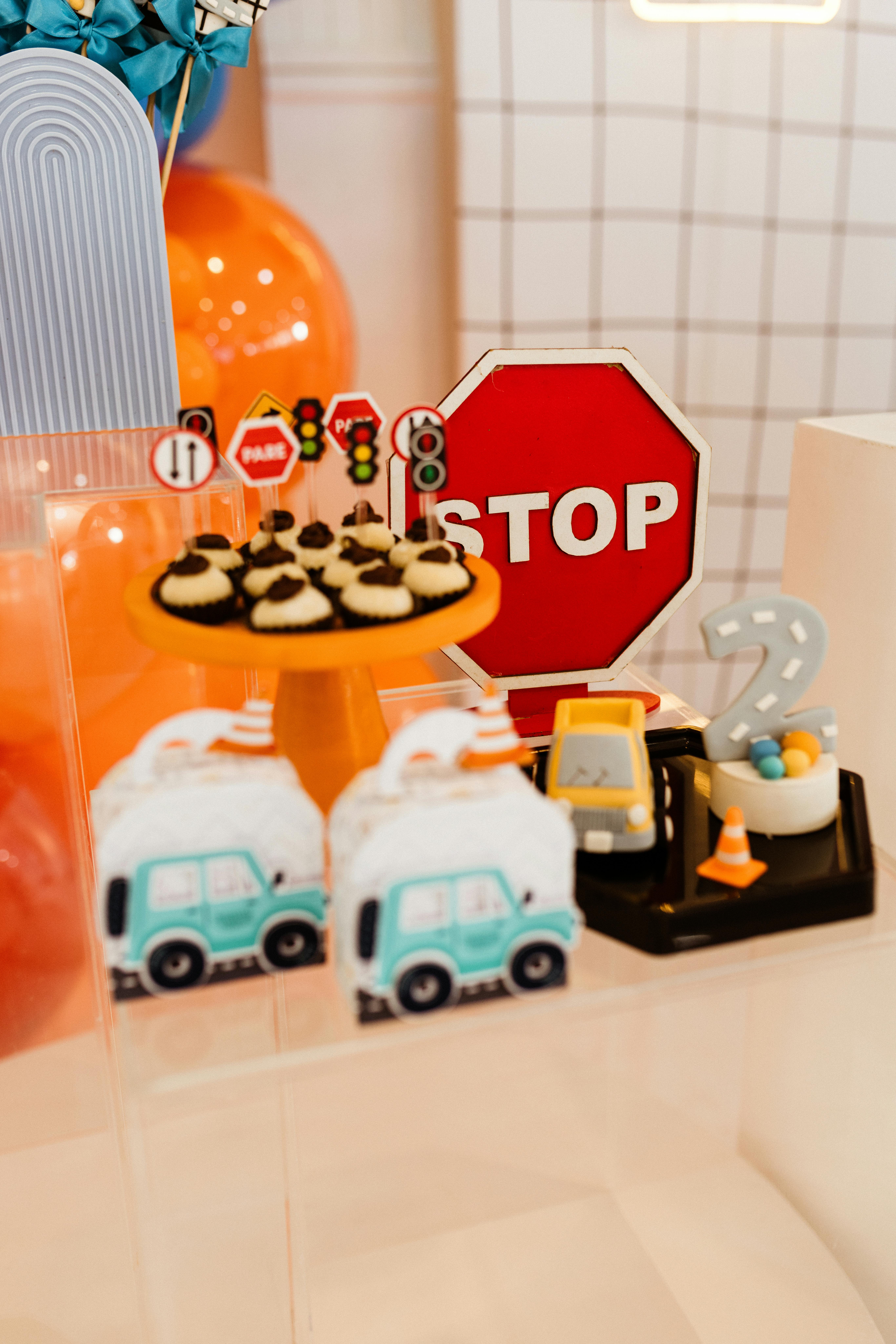 Colorful Traffic themed Birthday Party Setup · Free Stock Photo