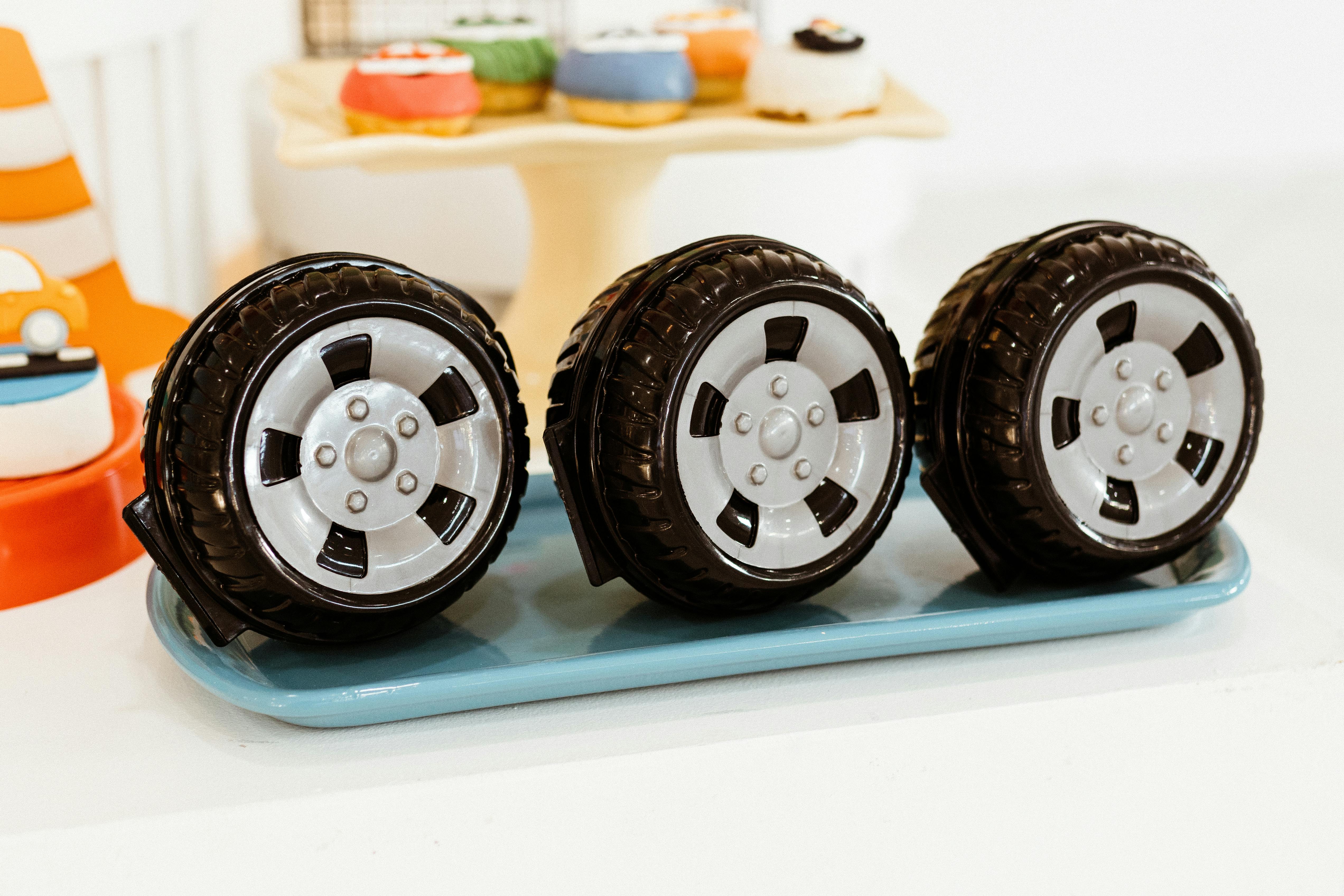 Toy Car Wheels on Display at Themed Party · Free Stock Photo