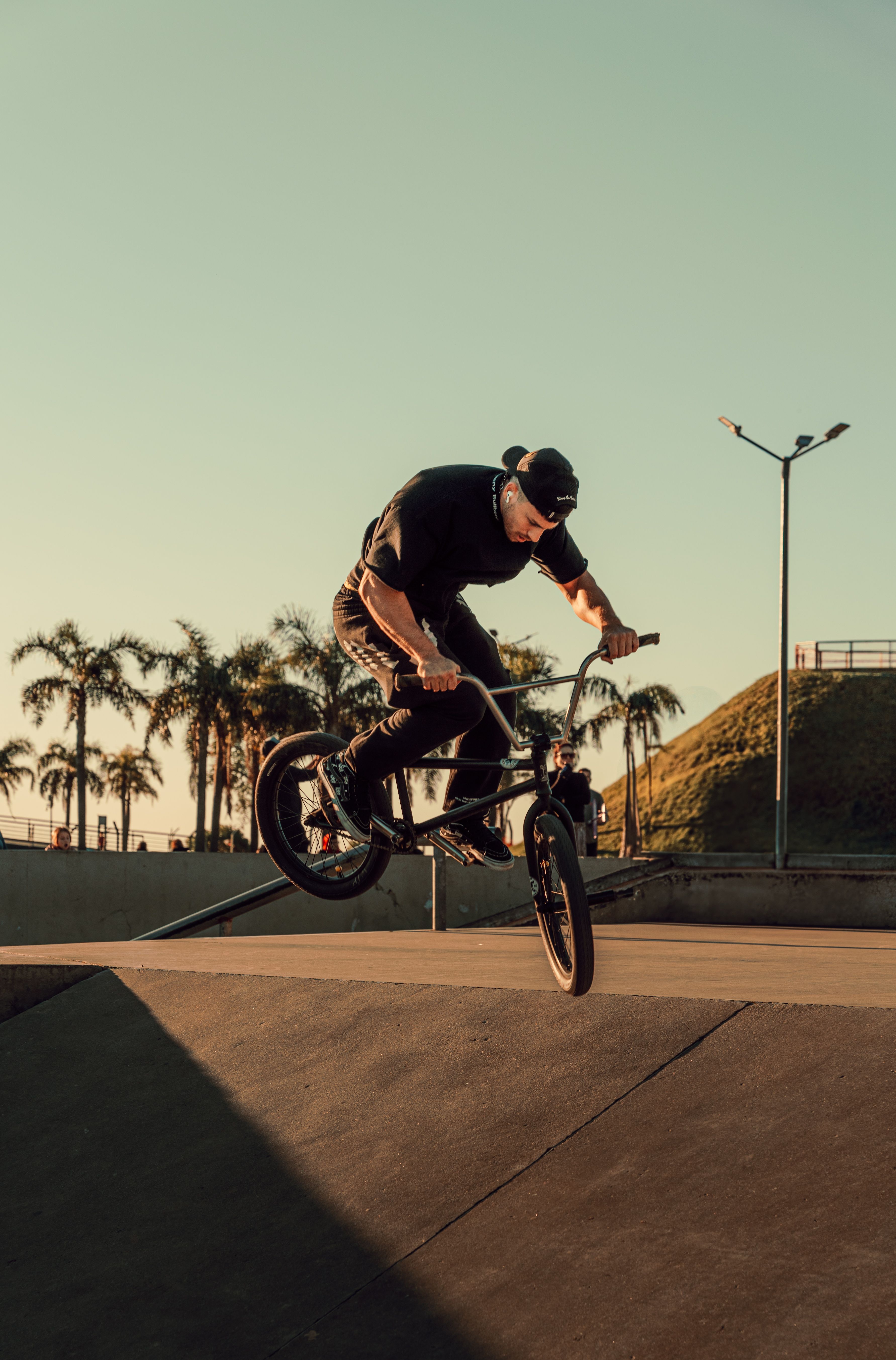 Dynamic BMX Stunt at Urban Skate Park · Free Stock Photo