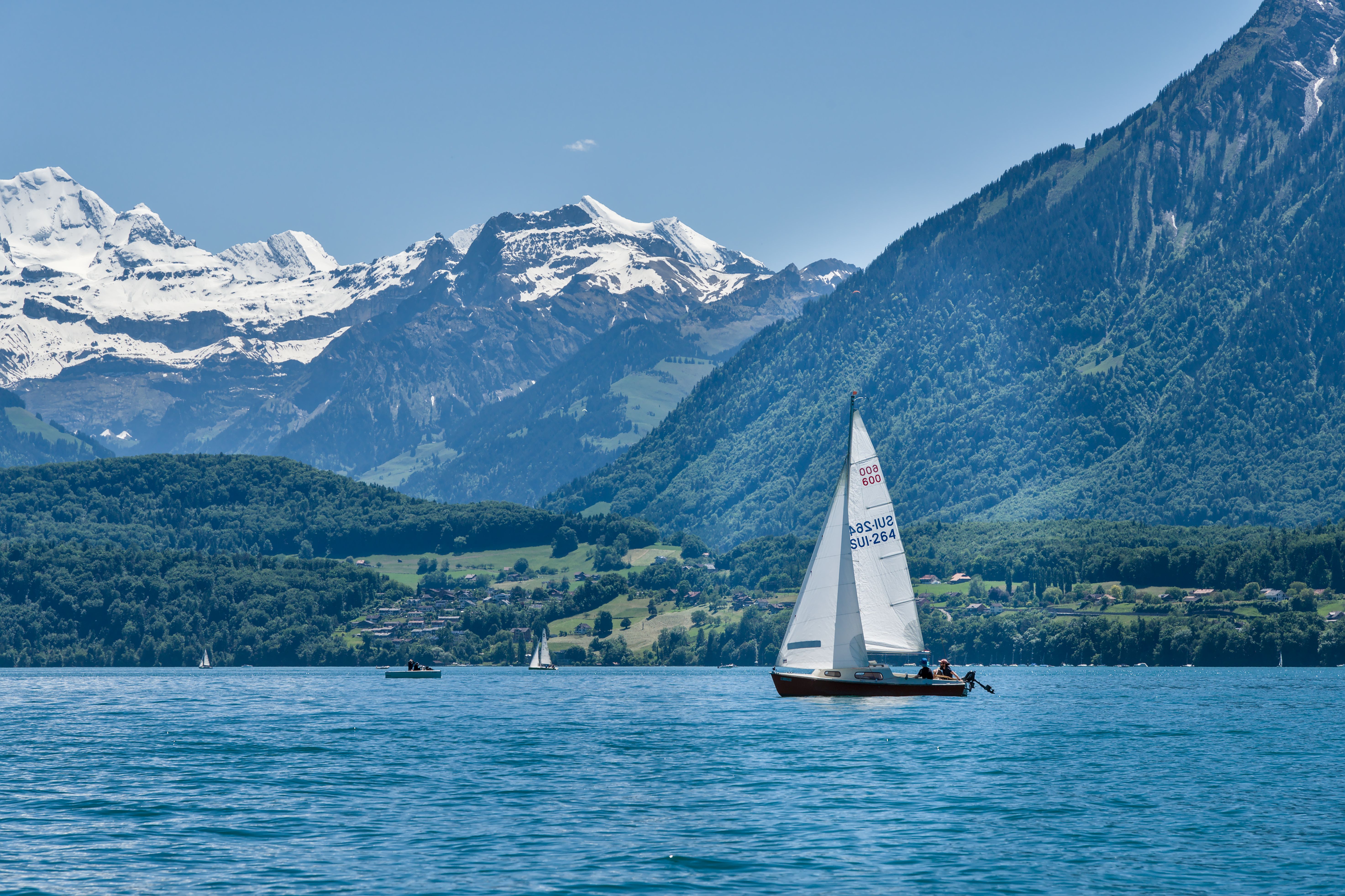 Sailing on Lake Thun With Stunning Mountain Views · Free Stock Photo