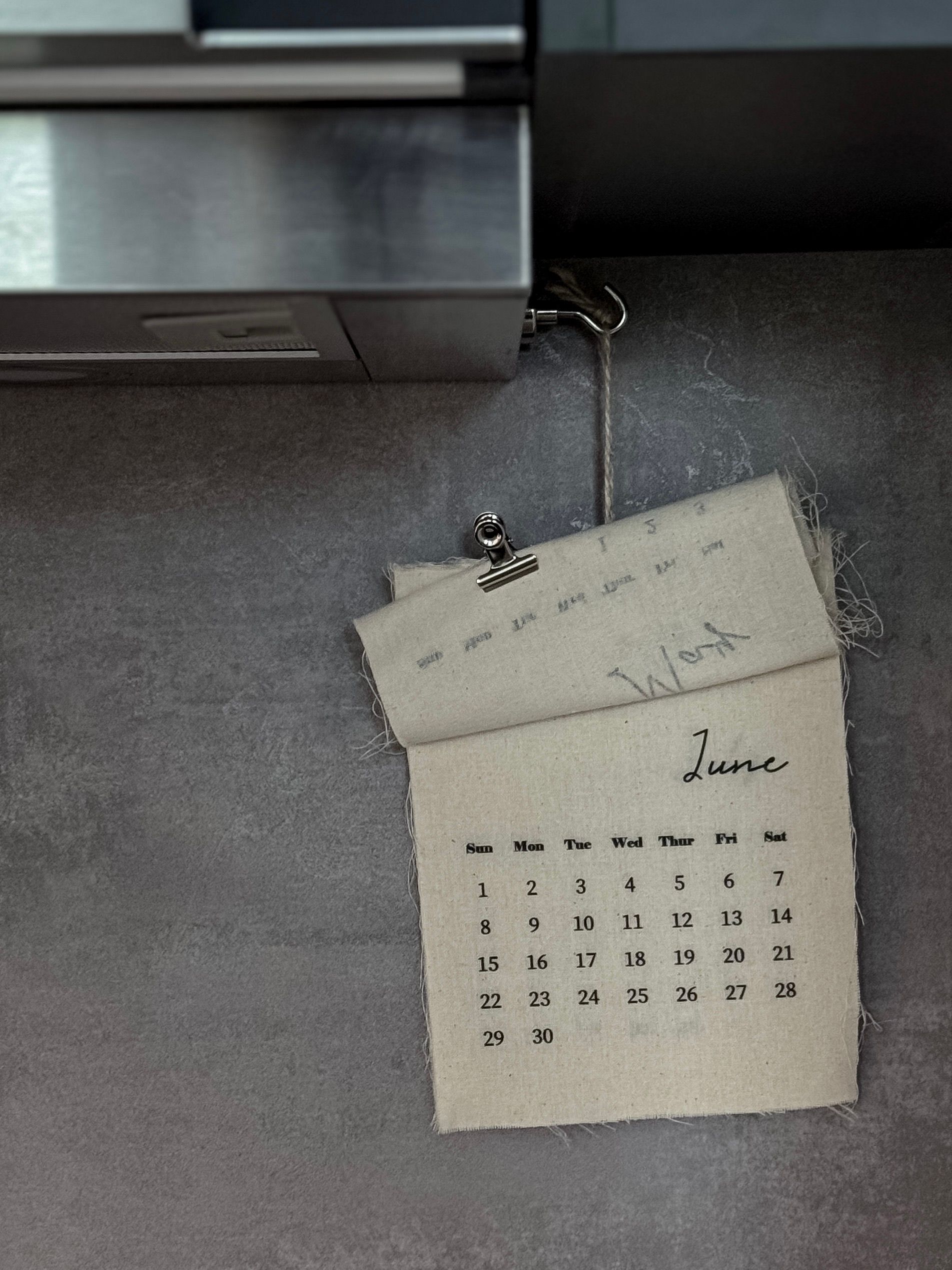 Minimalist June Calendar Hanging on Wall · Free Stock Photo