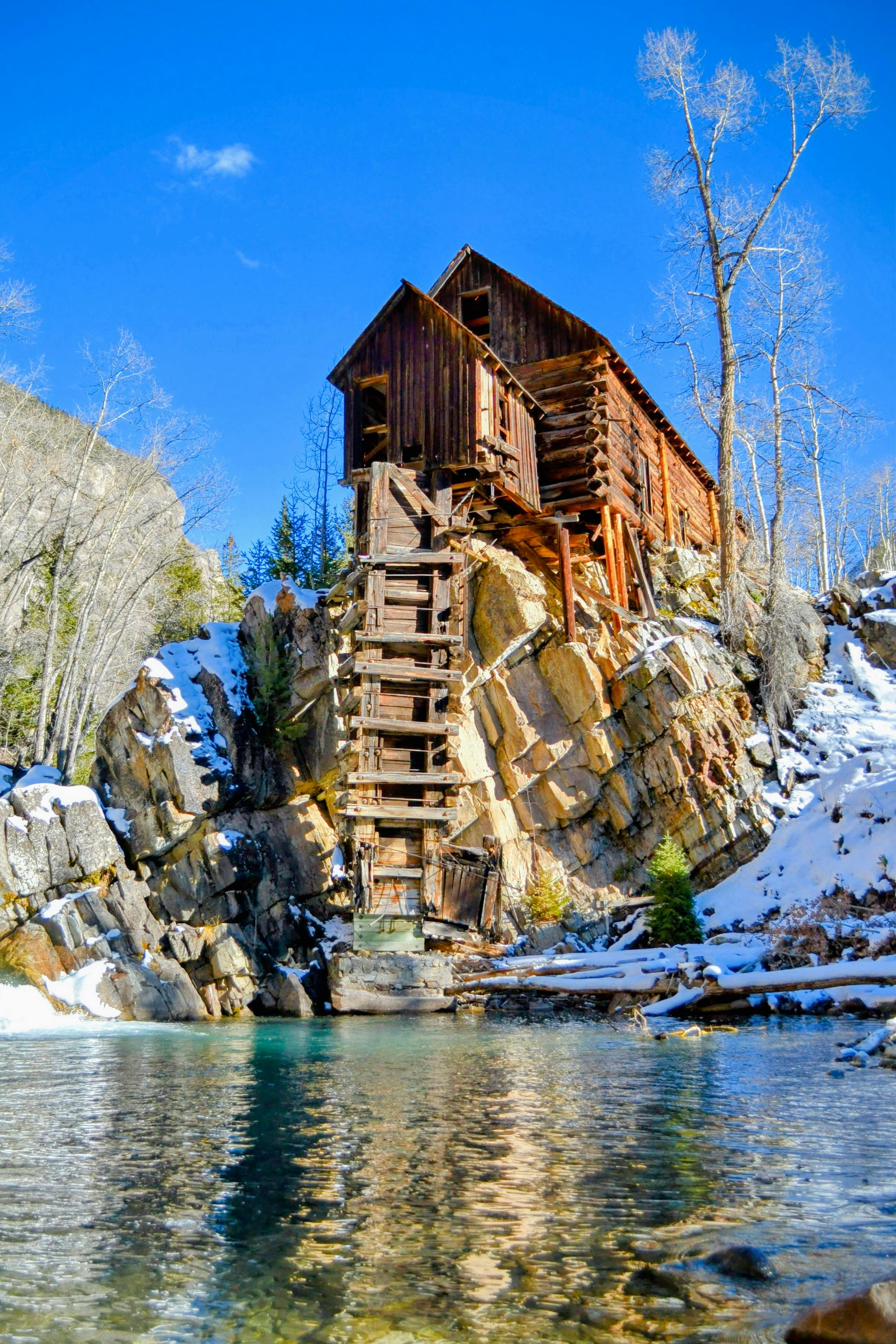 Crystal Mill in Winter, Colorado Landscape · Free Stock Photo