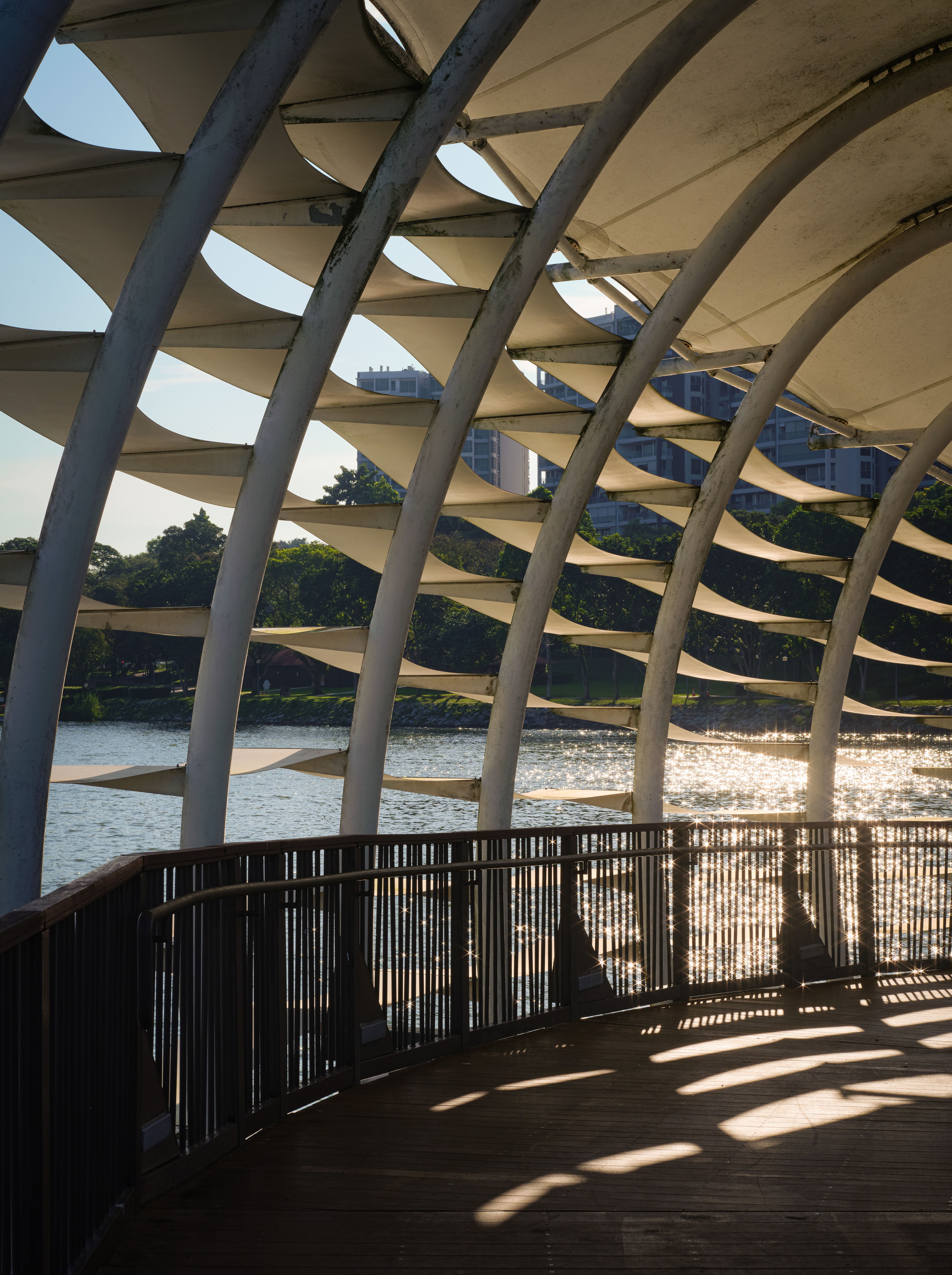 Modern Architectural Walkway by Waterside · Free Stock Photo