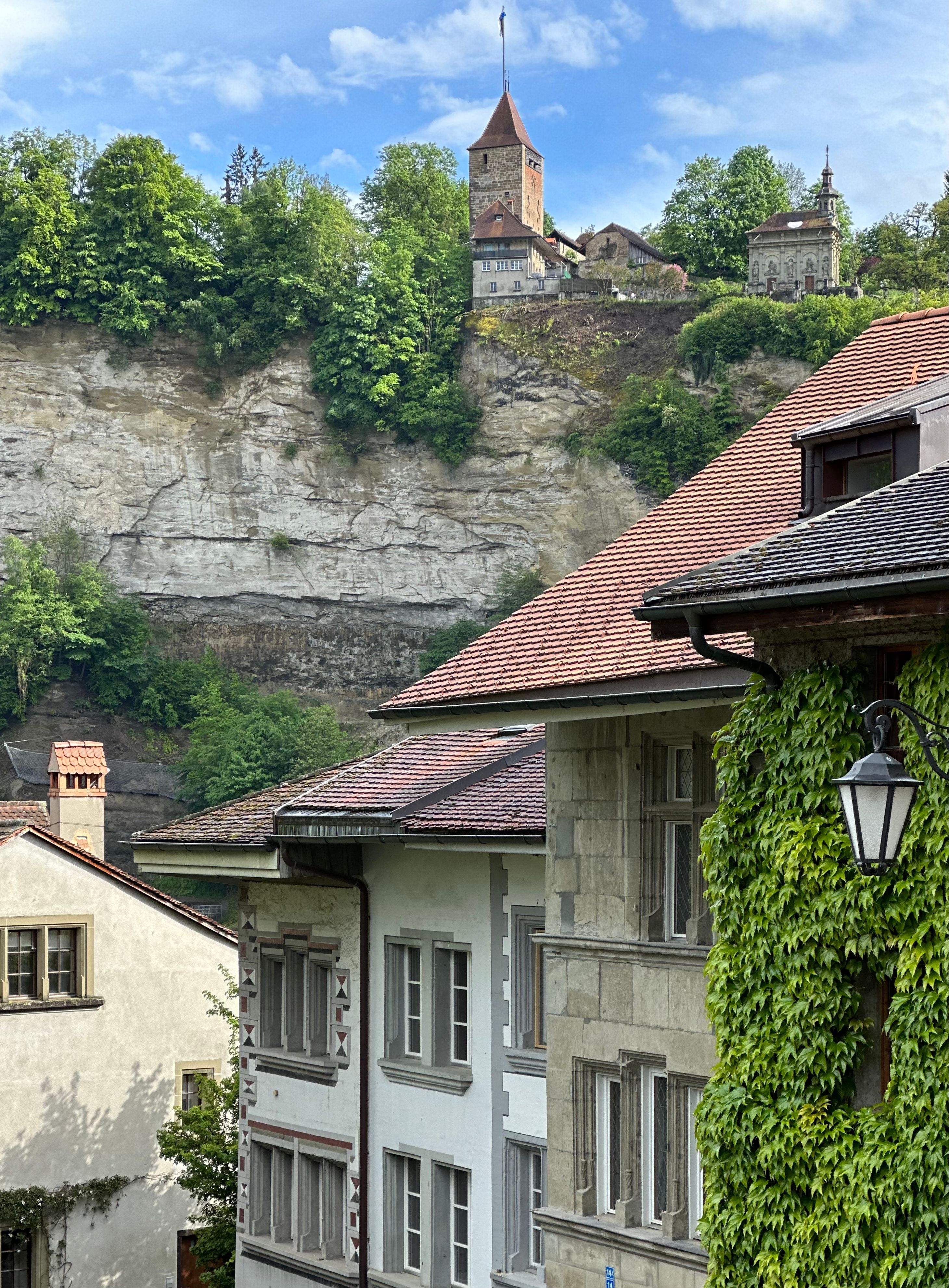 Scenic View of Medieval Swiss Village with Tower · Free Stock Photo