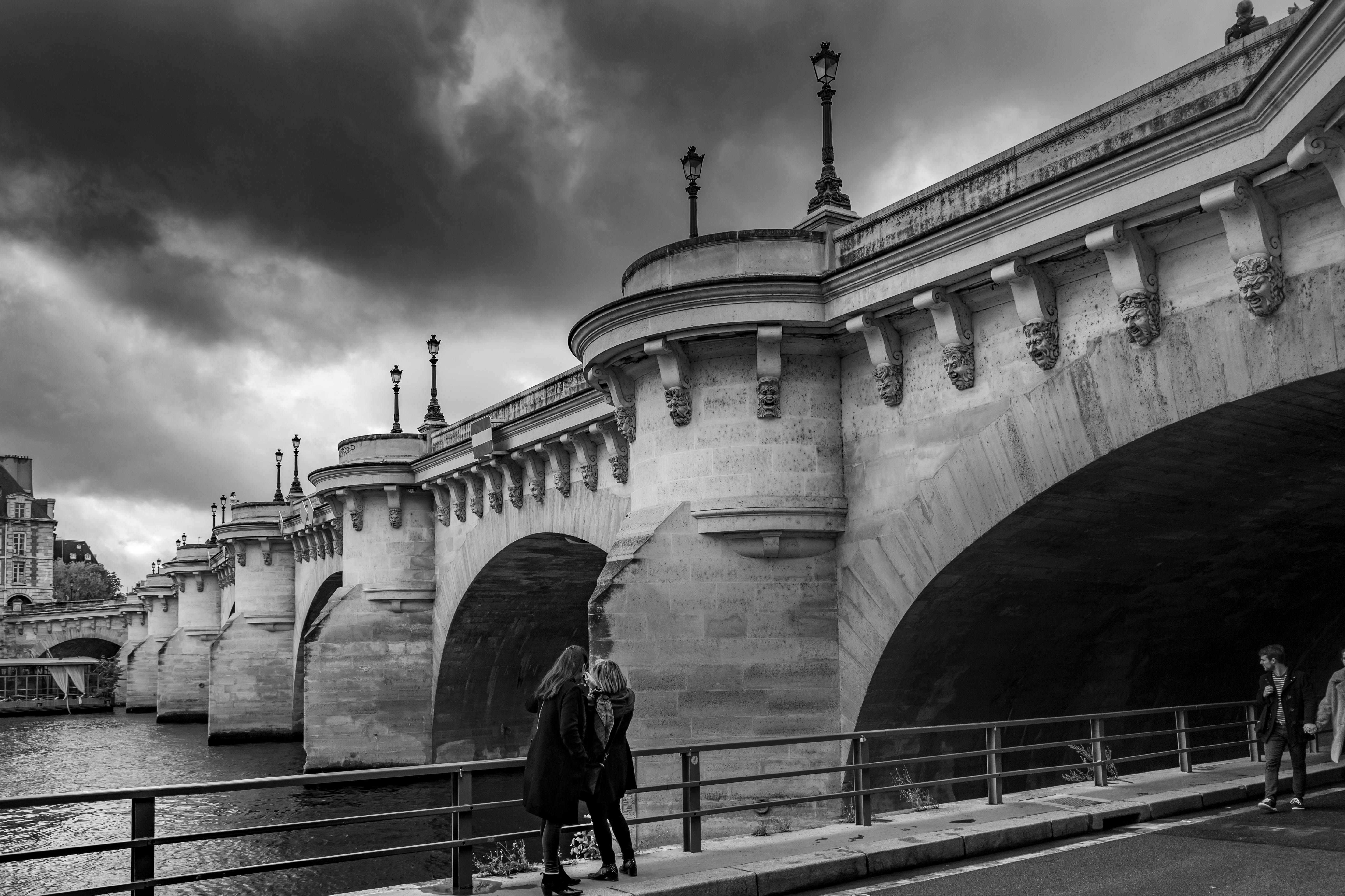Pont Neuf Bridge in Paris under Dramatic Skies · Free Stock Photo